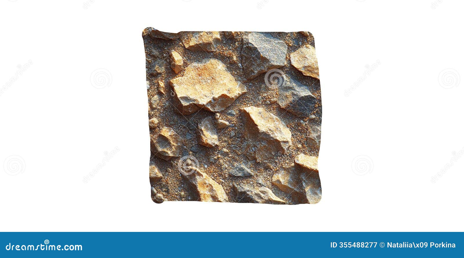 Rough Stone Texture with Jagged Edges Isolated on Transparent ...