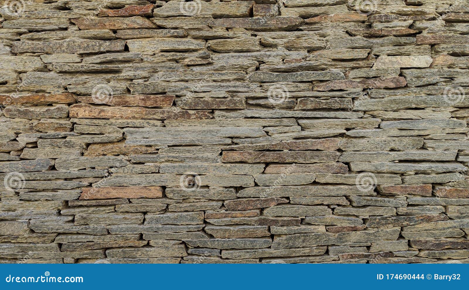 Rough Stone Wall Built from Wide, Flat Rocks Stock Photo - Image of ...