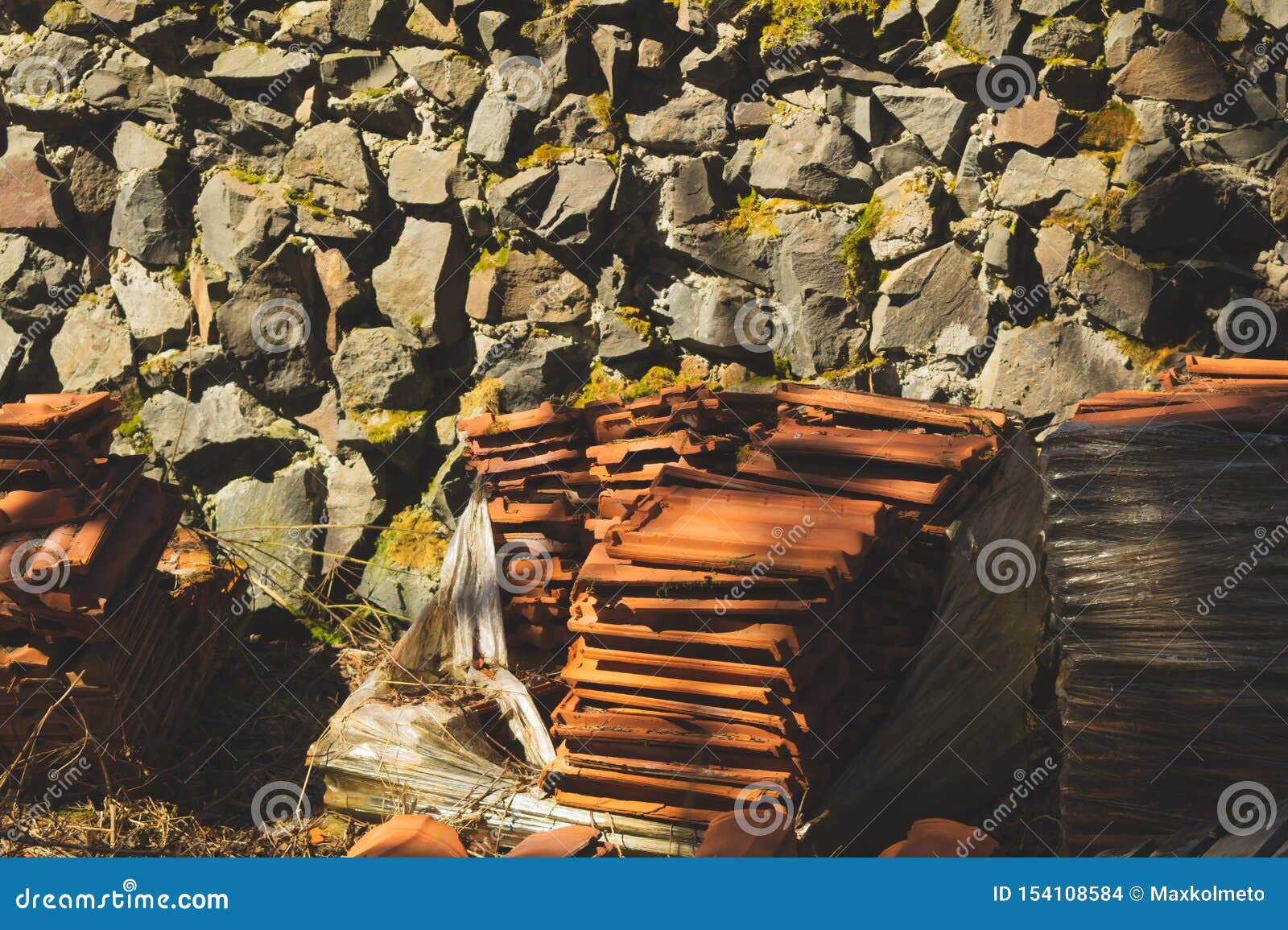 Rough Stone Wall. Wall from Natural Stones Stock Photo - Image of ...
