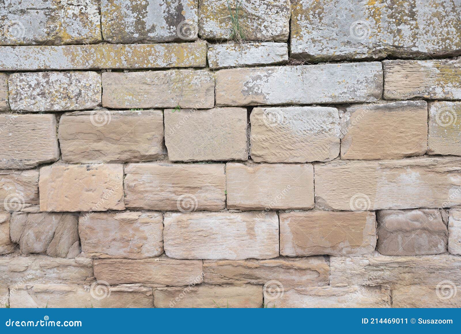 Rough Stone Wall with Weathered Sandstone Blocks Stock Image - Image of ...