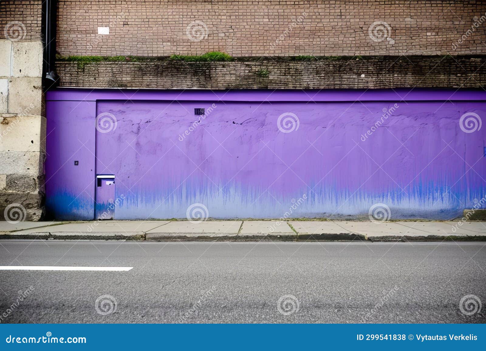 The Rough Street Wall is Painted in One Color. Stock Photo - Image of ...
