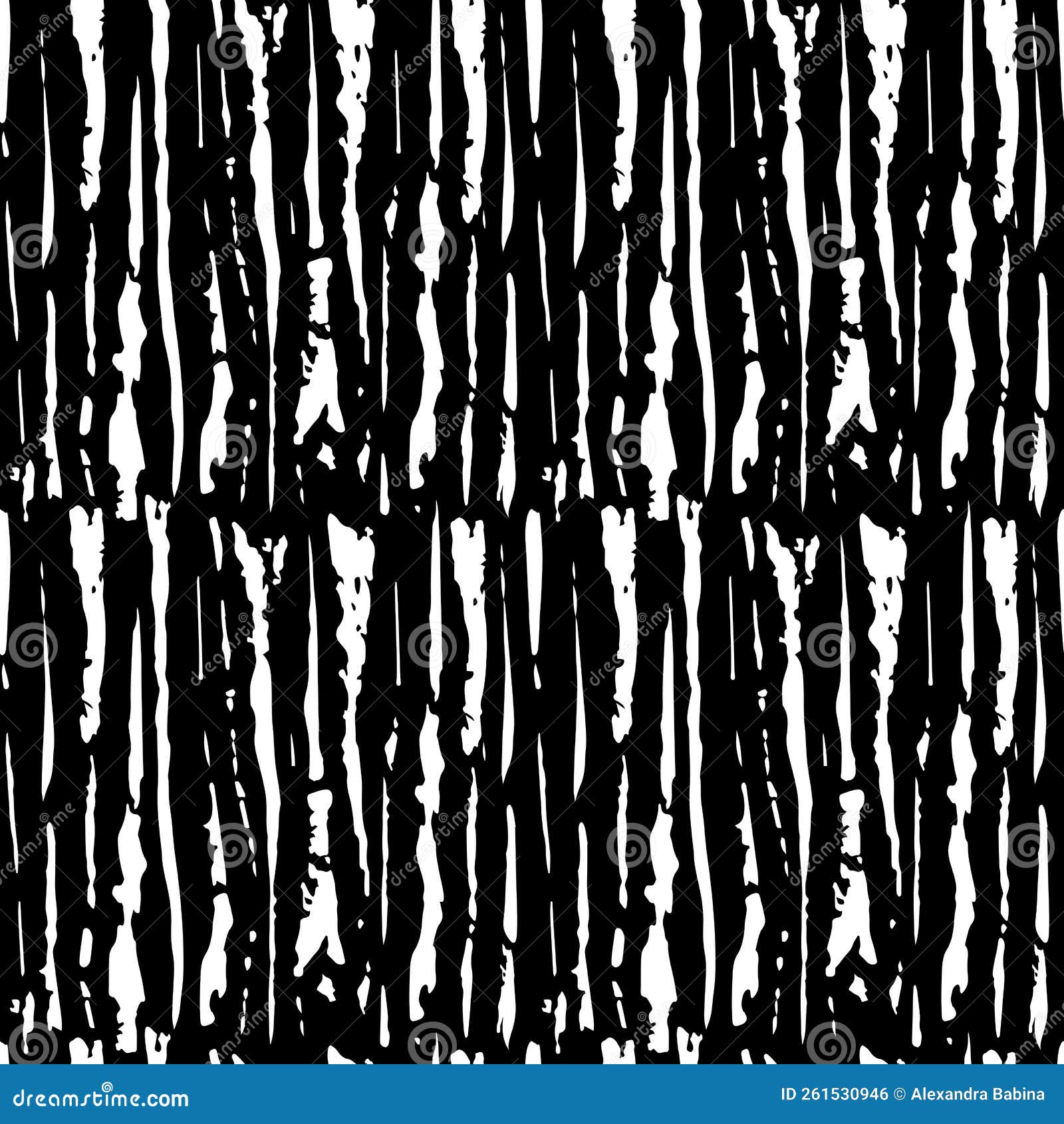 Rough Striped Seamless Pattern in Black and White. Stock Vector ...