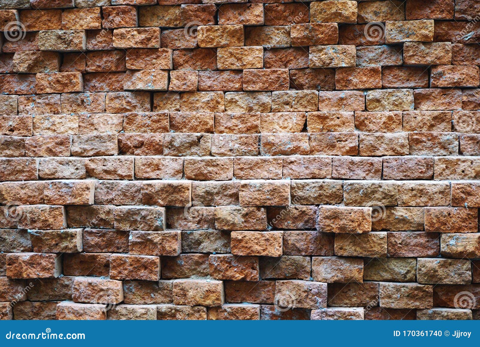 Rough Surface Brick Wall with Random Pattern of Protruding Bricks Stock ...