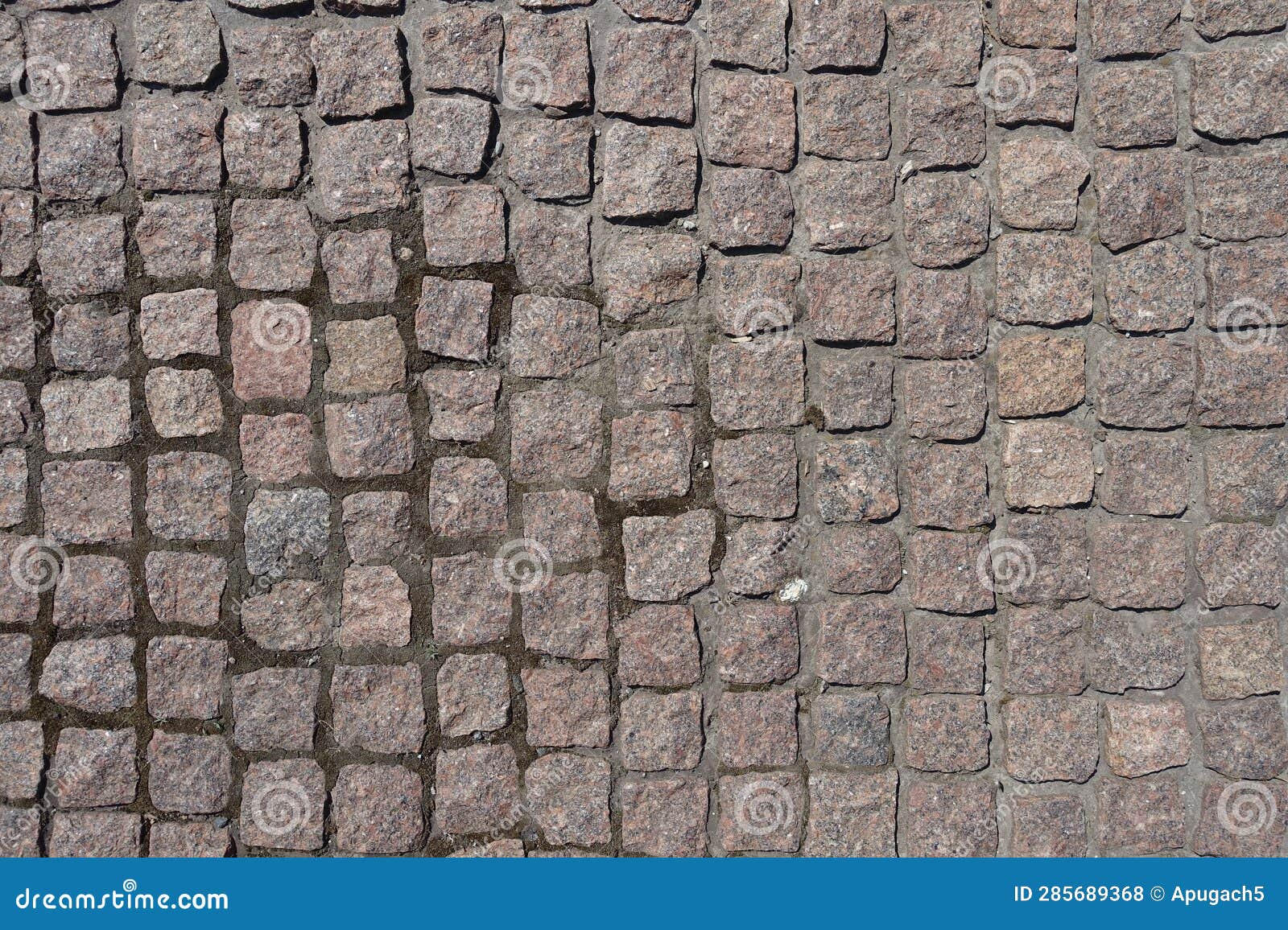 Rough Surface of Pavement Made of Pink Granite Stone Setts Stock Photo ...