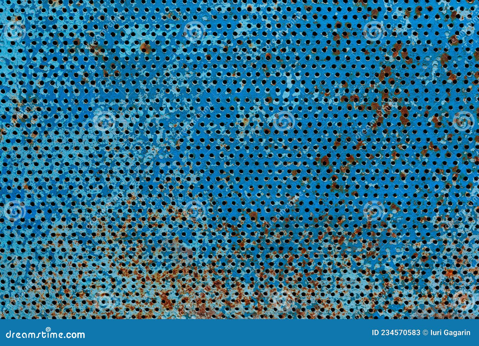Rough Surface of Perforated Painted Metal Plate. Textured Background ...