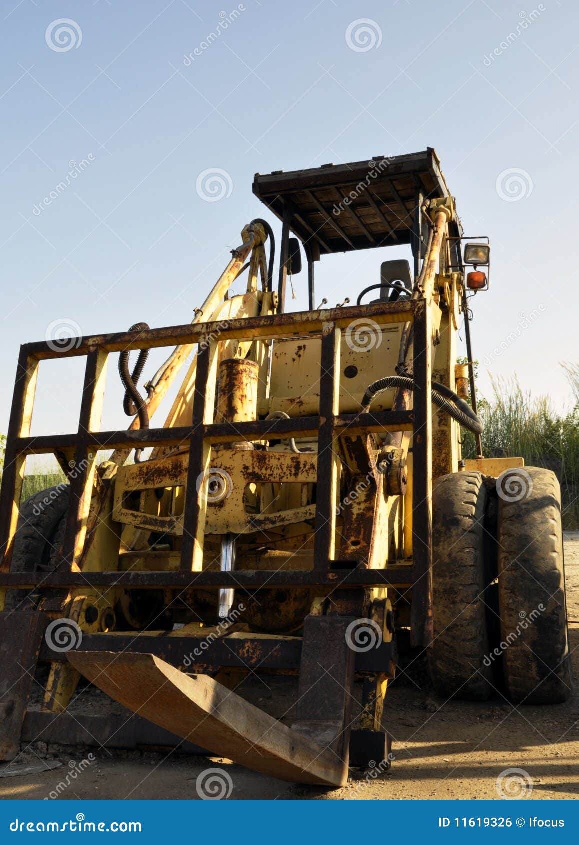 Rough Terrain Used Forklifts with Blue Sky Stock Photo - Image of rough ...