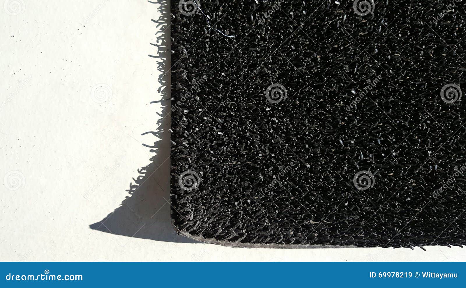 The Rough Texture Black Rug on the White Epoxy Floor Stock Image ...