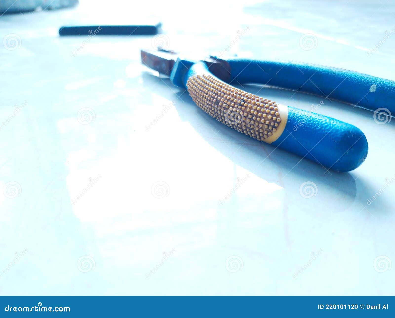 Rough Texture Made of Yellow Rubber on the Handle of the Pliers Stock ...