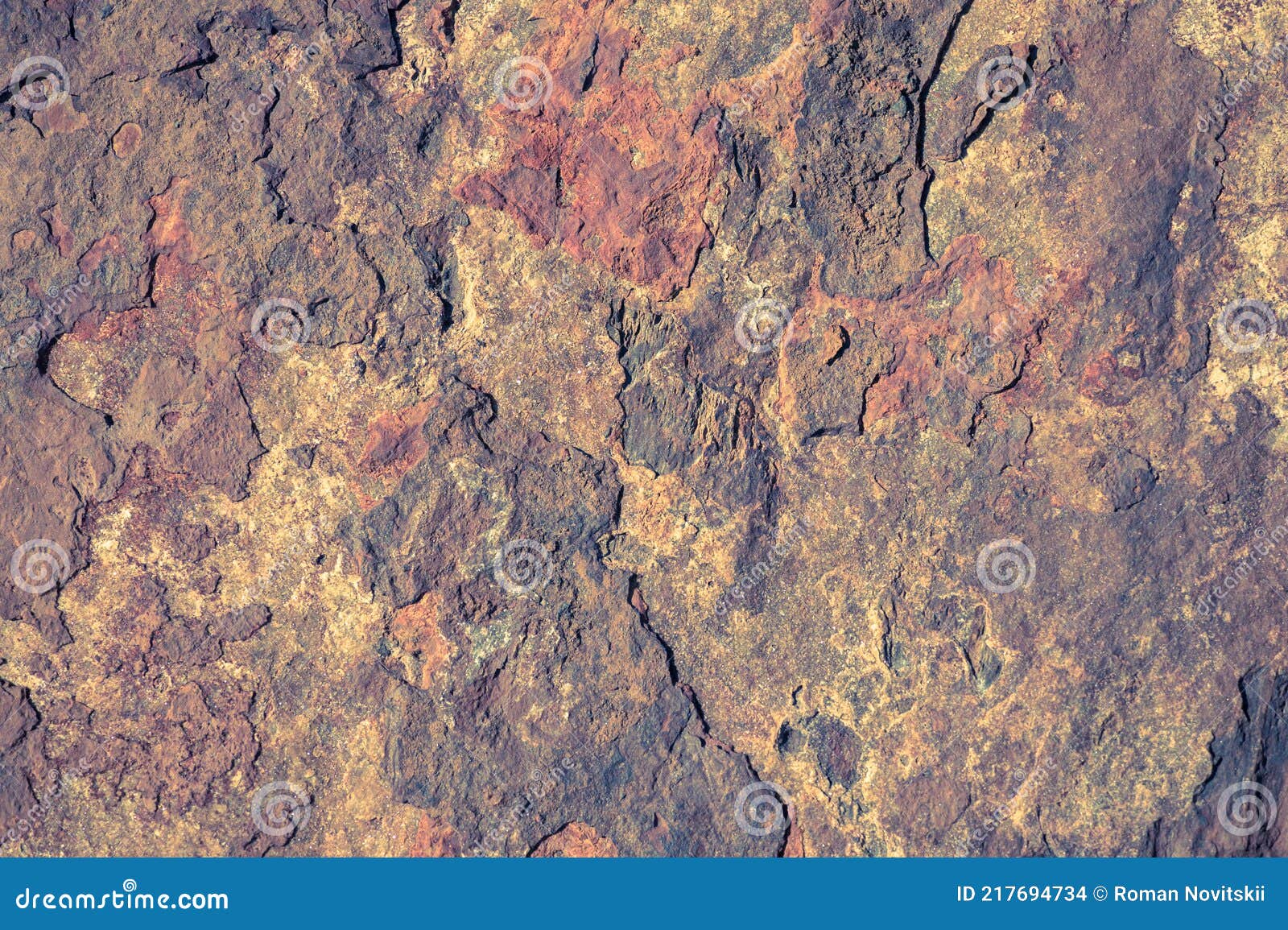 Rough Texture of the Stone with Iron Oxides and Flaking Fragments ...