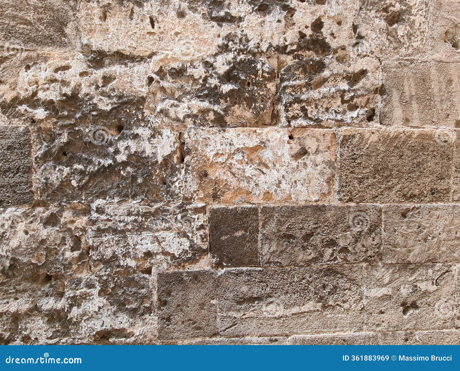 Evocative Texture Image of Large Wall Bricks Stock Image - Image of ...