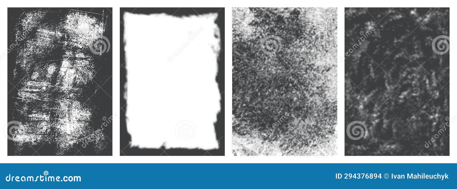 Rough Textures Set Flyer Monochrome Stock Vector - Illustration of ...