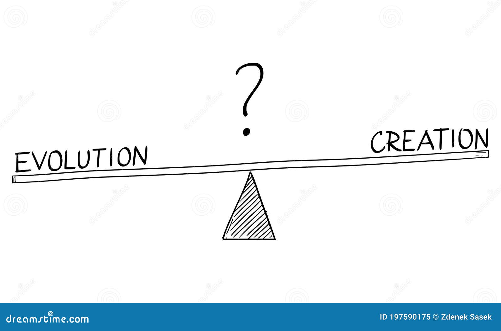 Rough Vector Cartoon Hand Drawing Evolution and Creation on Balance ...