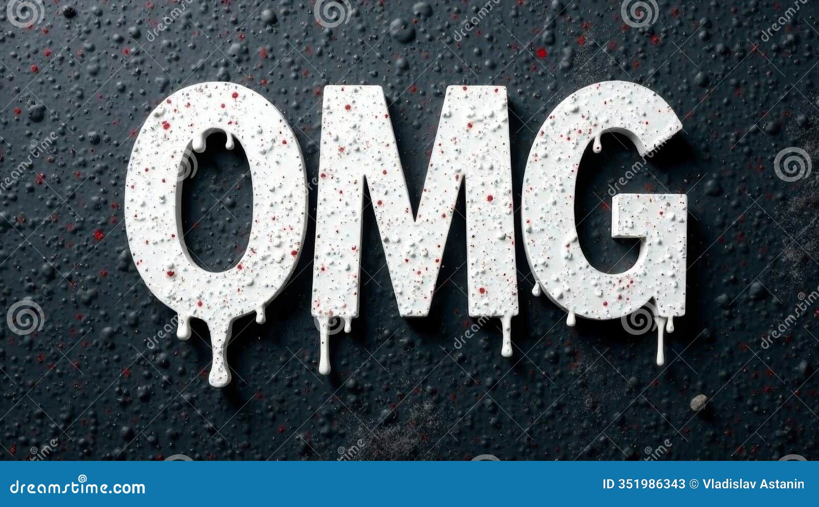 Rough Wall Background with White Dripping OMG Text Stock Image - Image ...