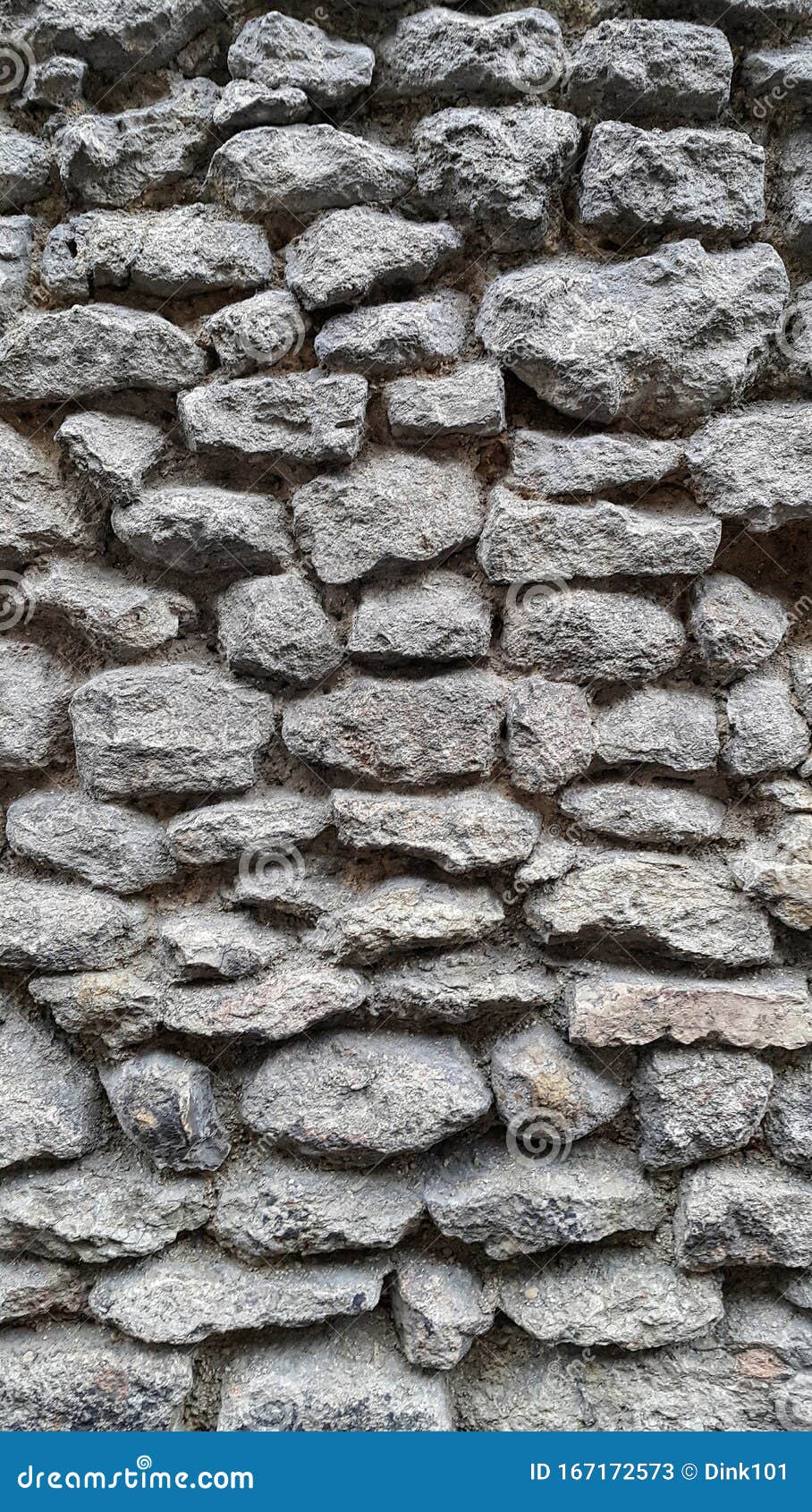 Rough Wall Lined with Large Cobblestones Stock Image - Image of rock ...