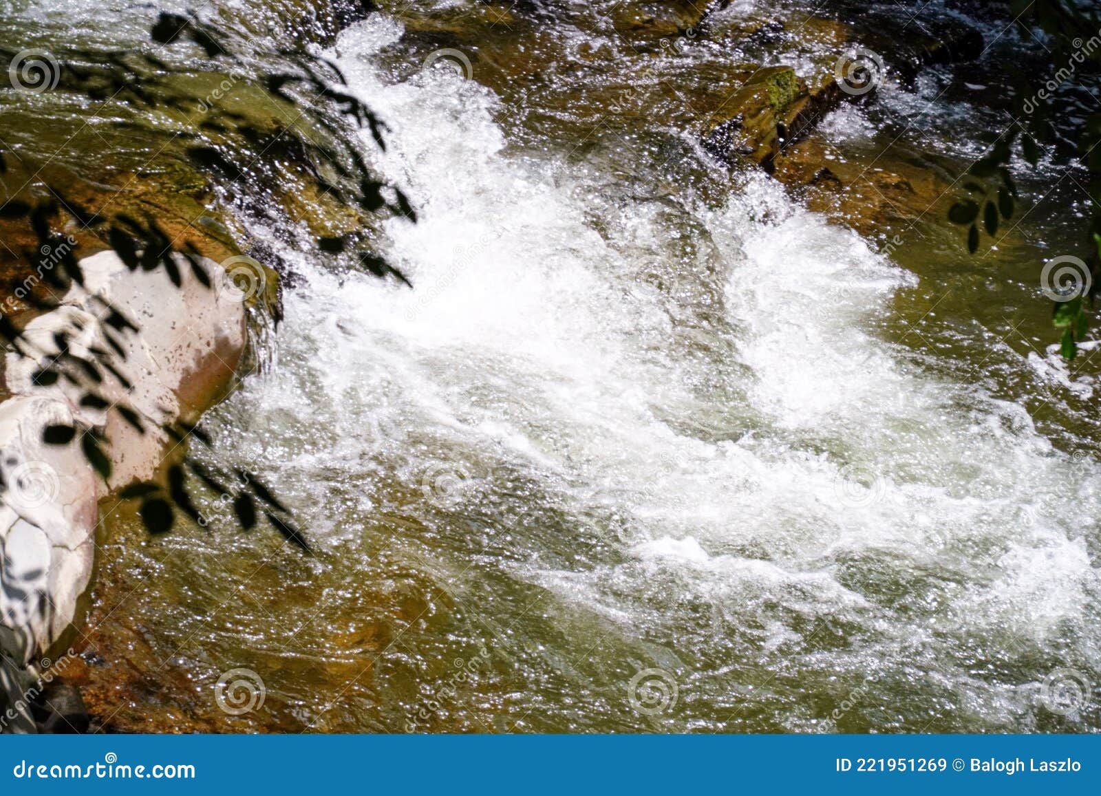 Rough Water in the Mountains, Water Flows Over the Rocks, Forest ...
