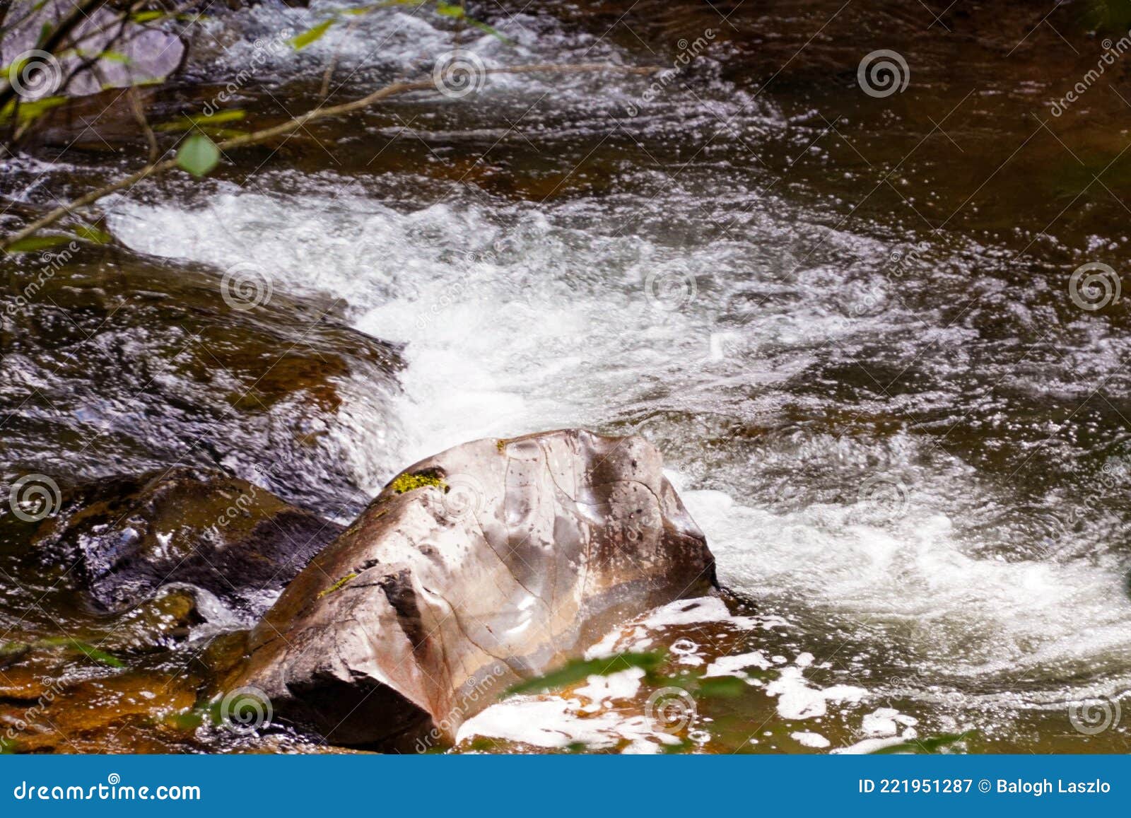 Rough Water in the Mountains, Water Flows Over the Rocks, Forest ...