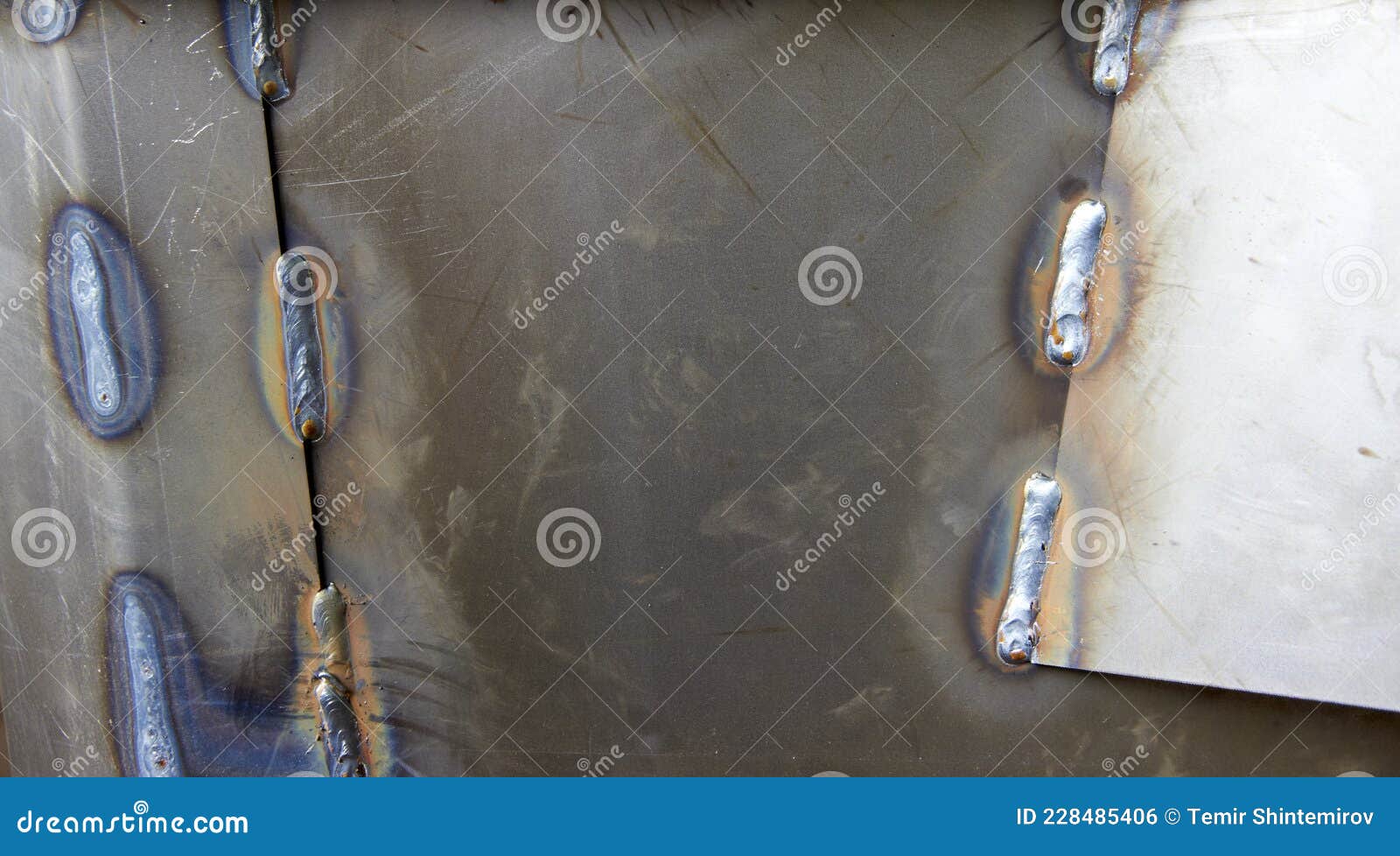 Rough Dotted Welding Seams on Metal Sheets Stock Photo - Image of ...
