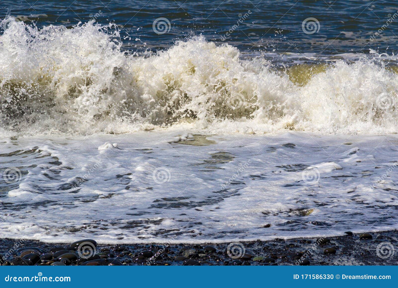 Rough Surf Creates Patterns Stock Photo - Image of horizontal, beach ...