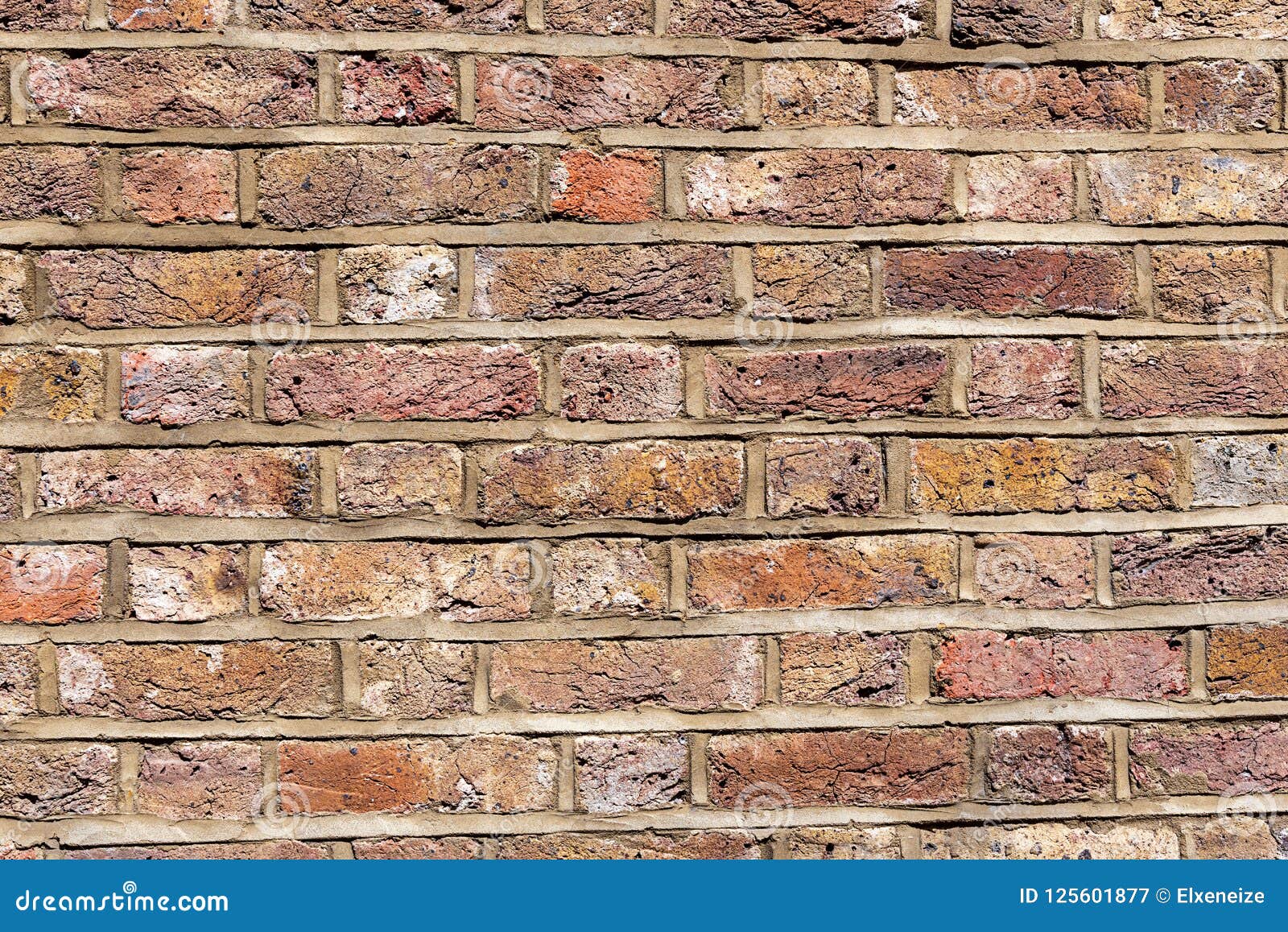 Rough and Worn Red Brick Wall Stock Image - Image of horizontal, bricks ...