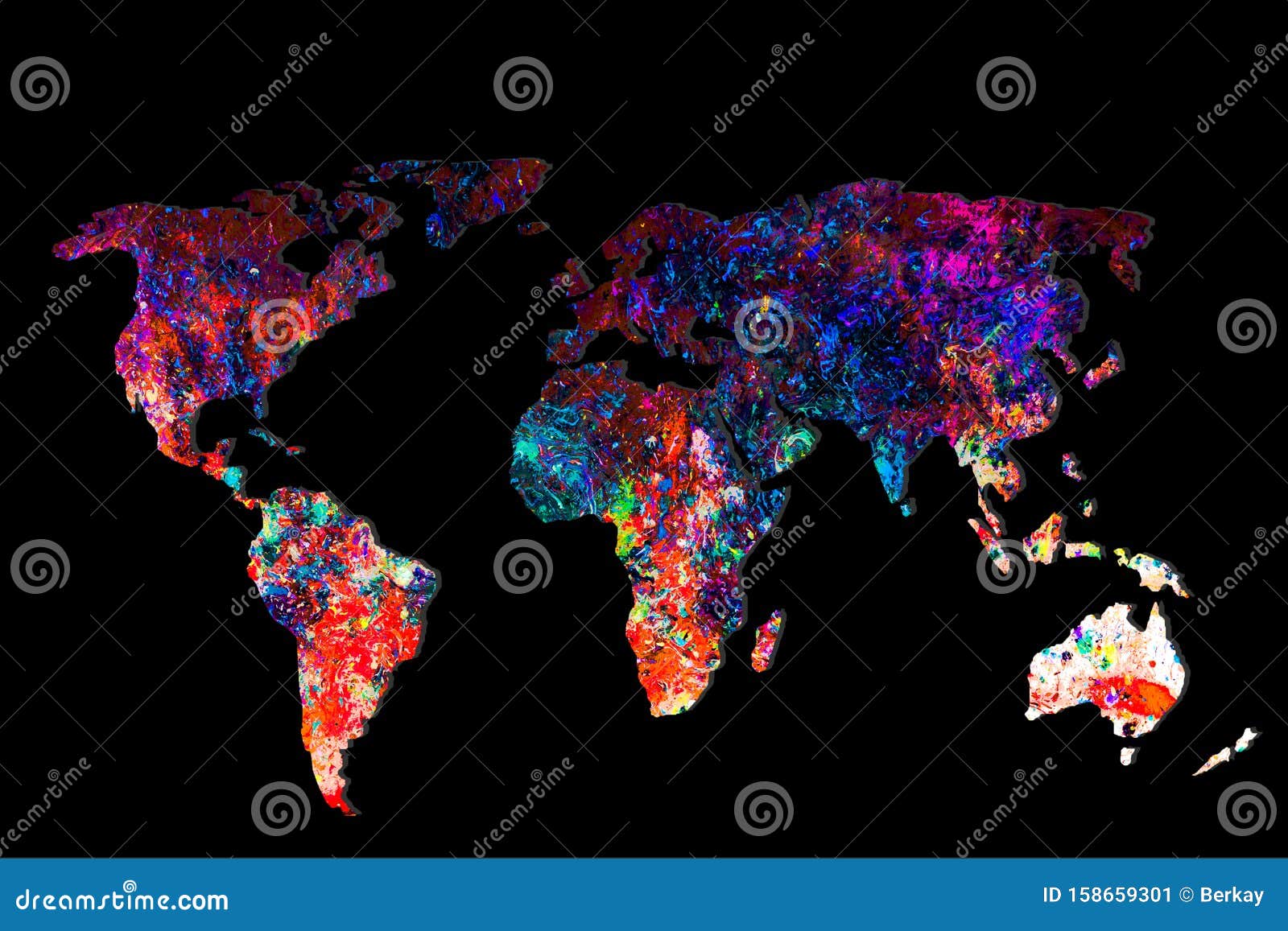 Outlined World Map Cartoon Vector | CartoonDealer.com #13394075