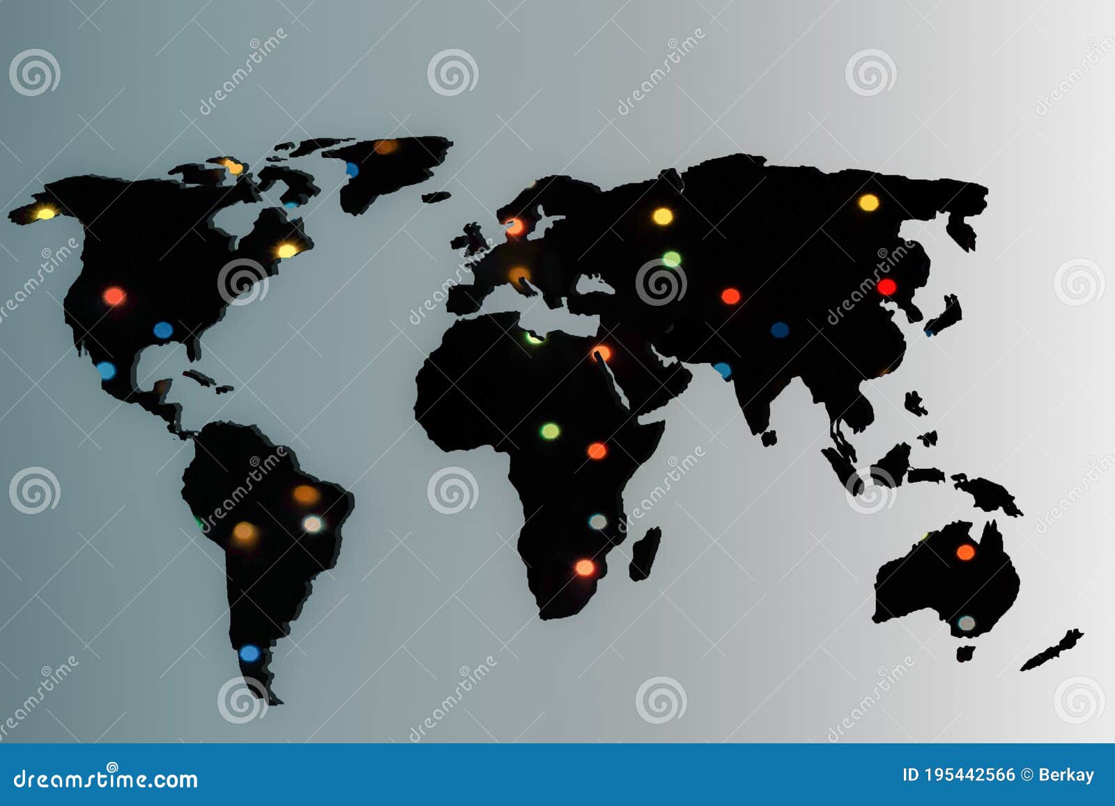 Outlined World Map Cartoon Vector | CartoonDealer.com #13394075
