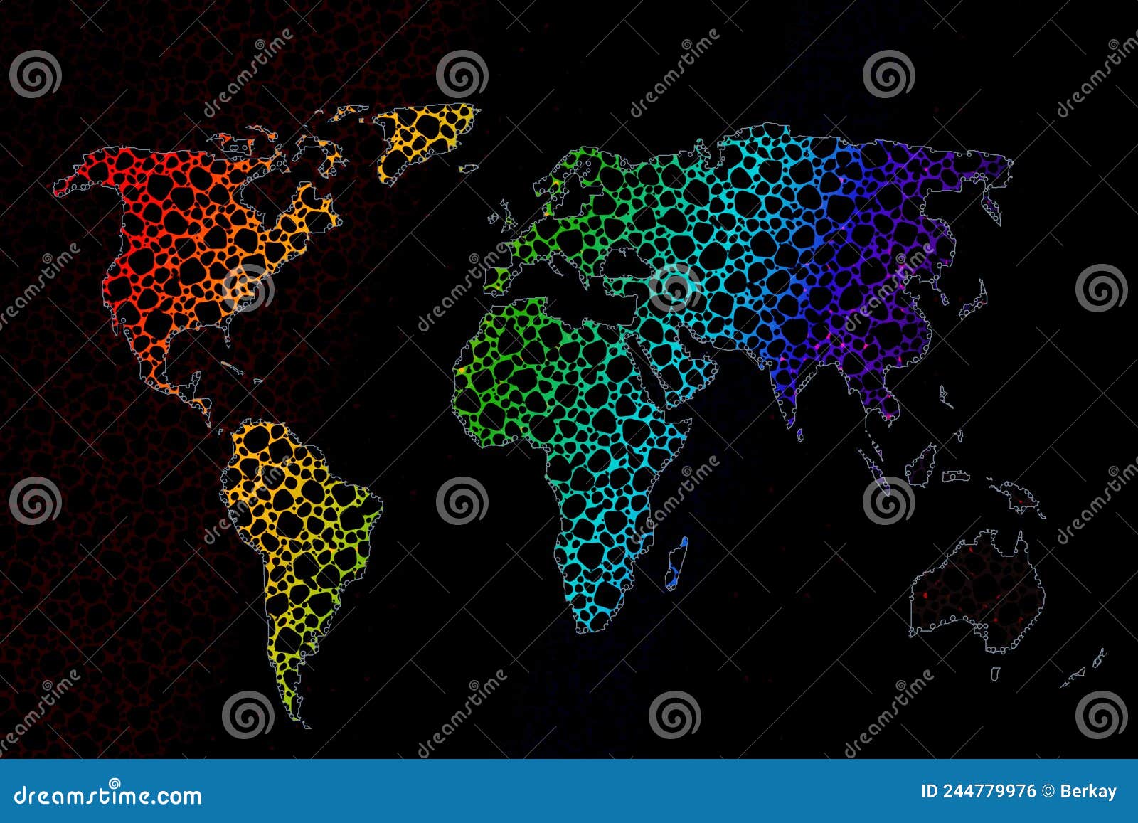 Roughly Outlined World Map. Poster of World, Earth Map. Planet Map with ...