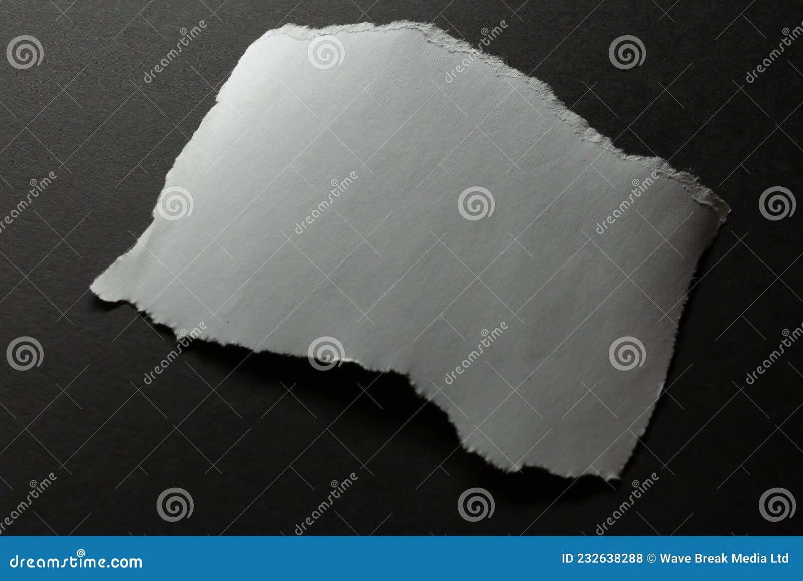 Roughly Torn Rectangle of White Paper on Black Background Stock Photo ...