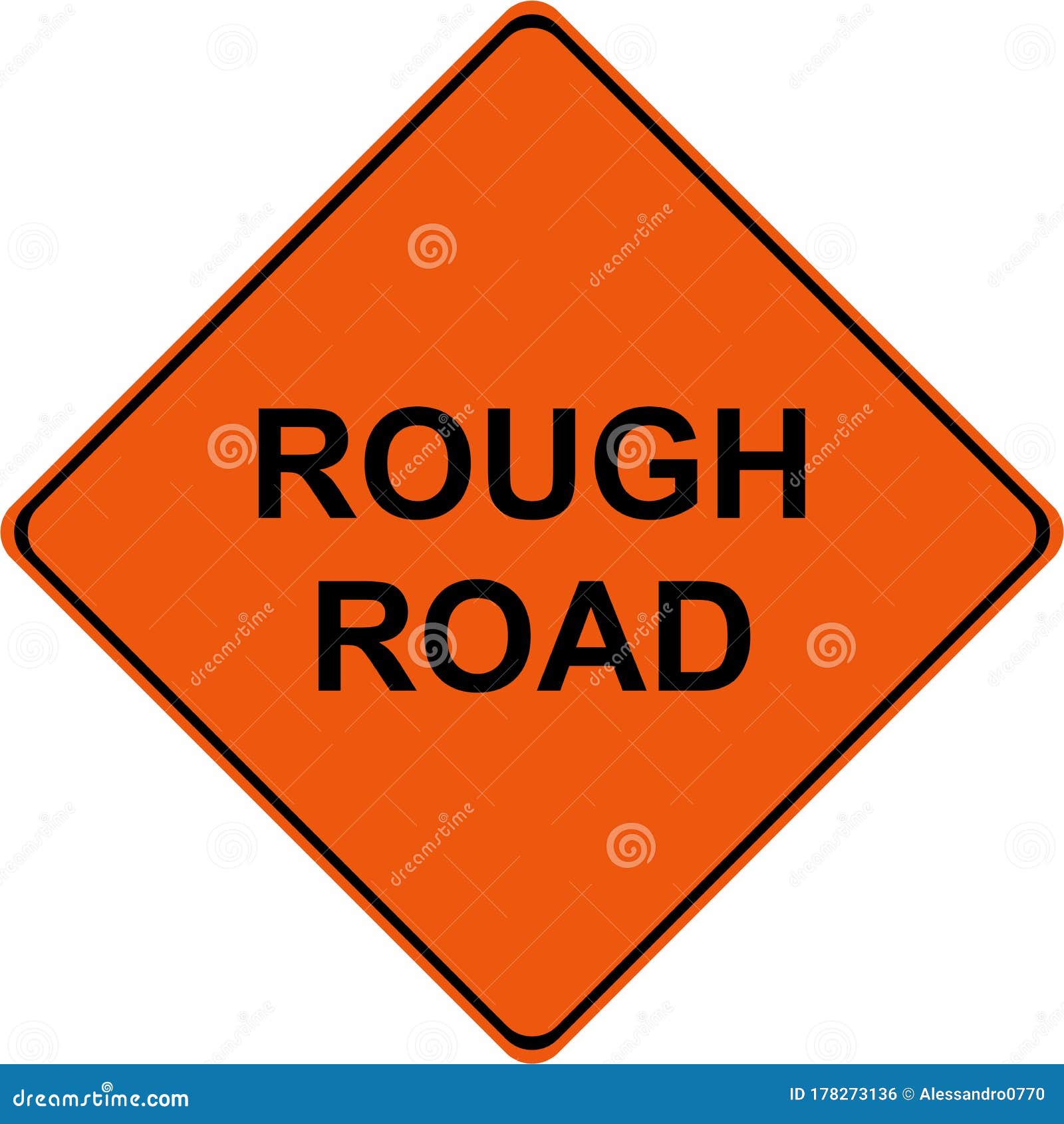 Rought Road warning sign stock illustration. Illustration of square ...