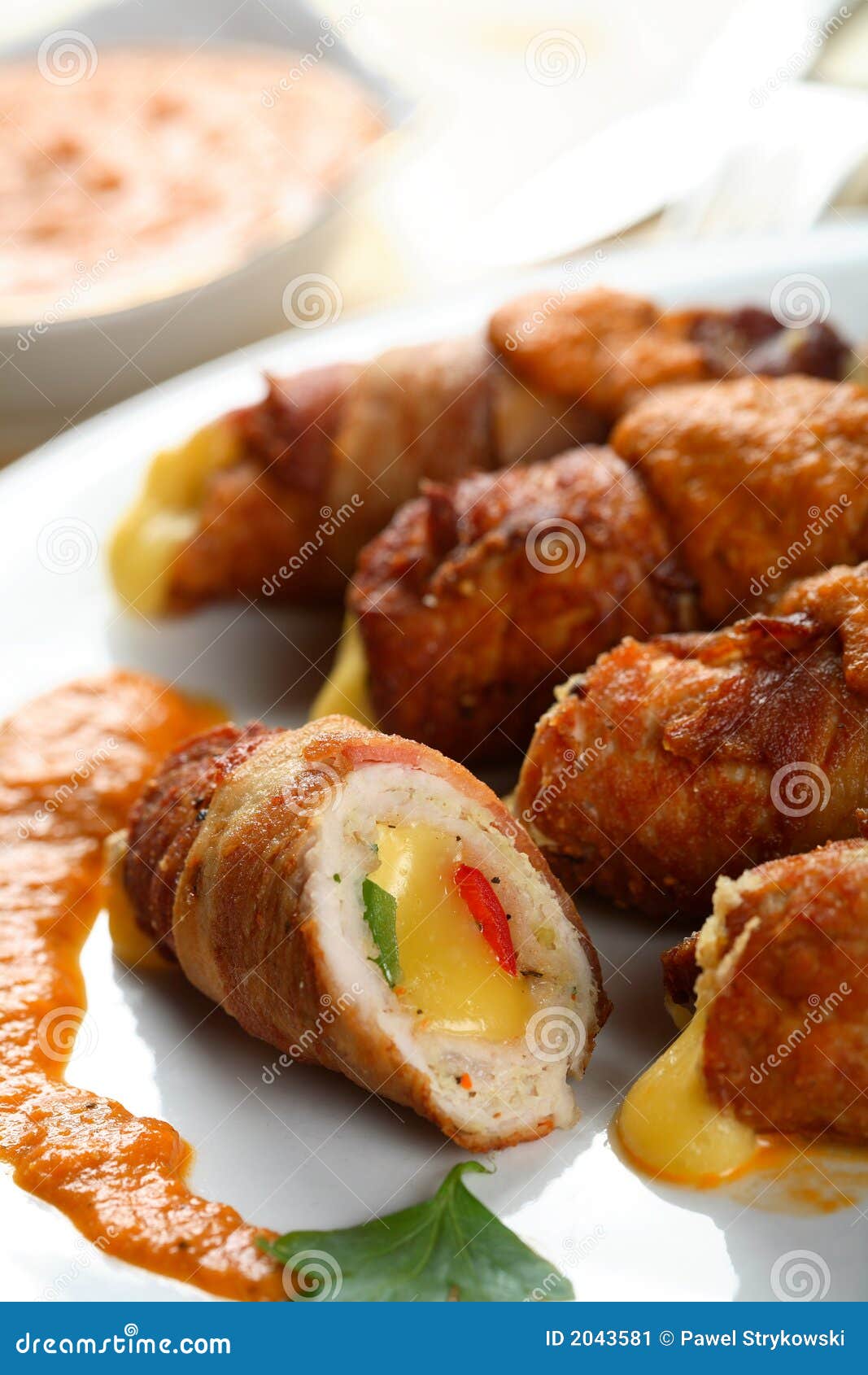 Roulade with Cheese and Dressing Stock Image - Image of arrange, cheese ...