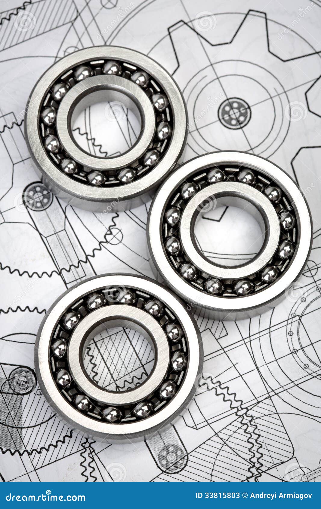 Roulements à Billes Sur Le Dessin Technique Image stock - Image du ...