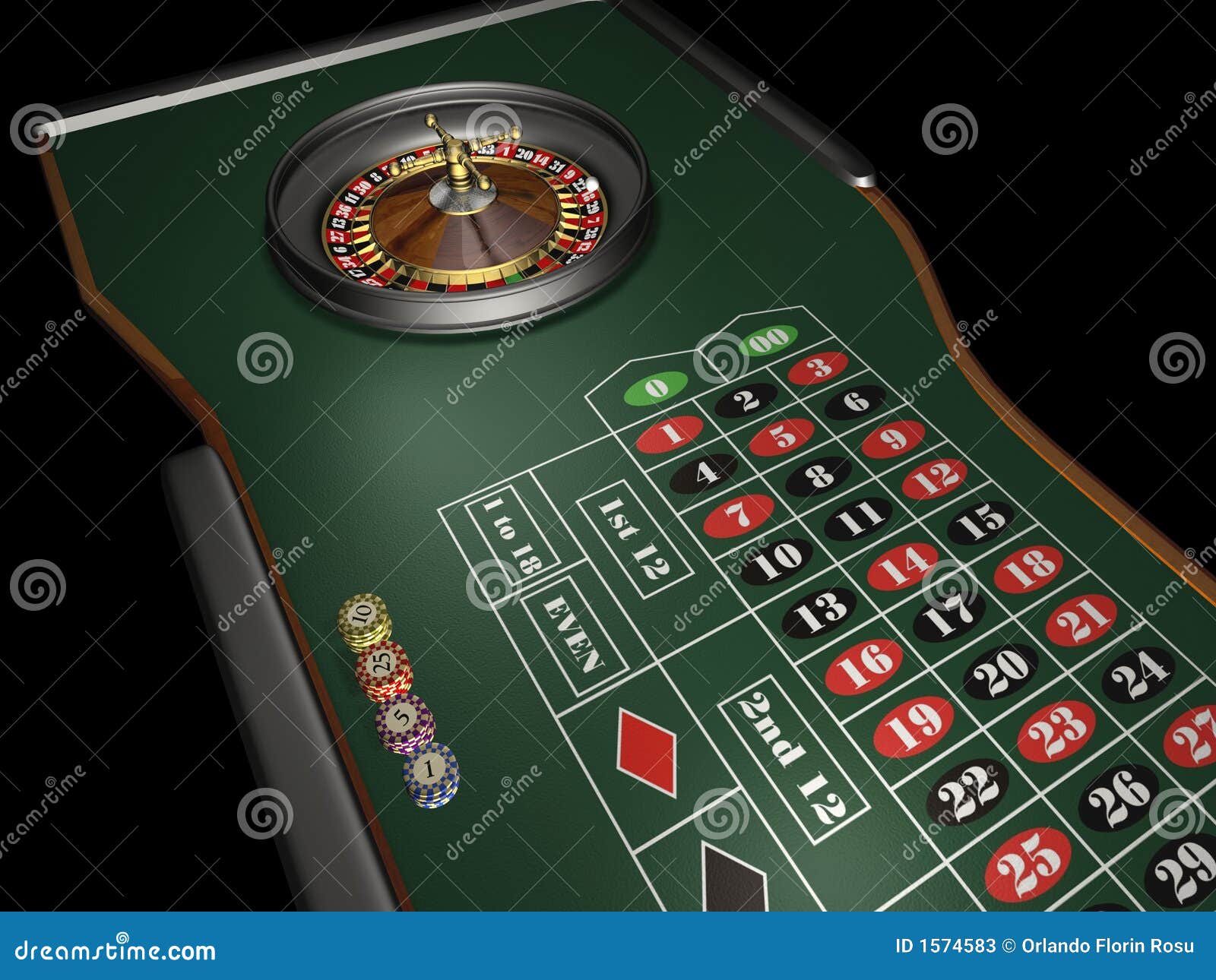 Roulette stock image. Image of casino, render, luck, table - 1574583