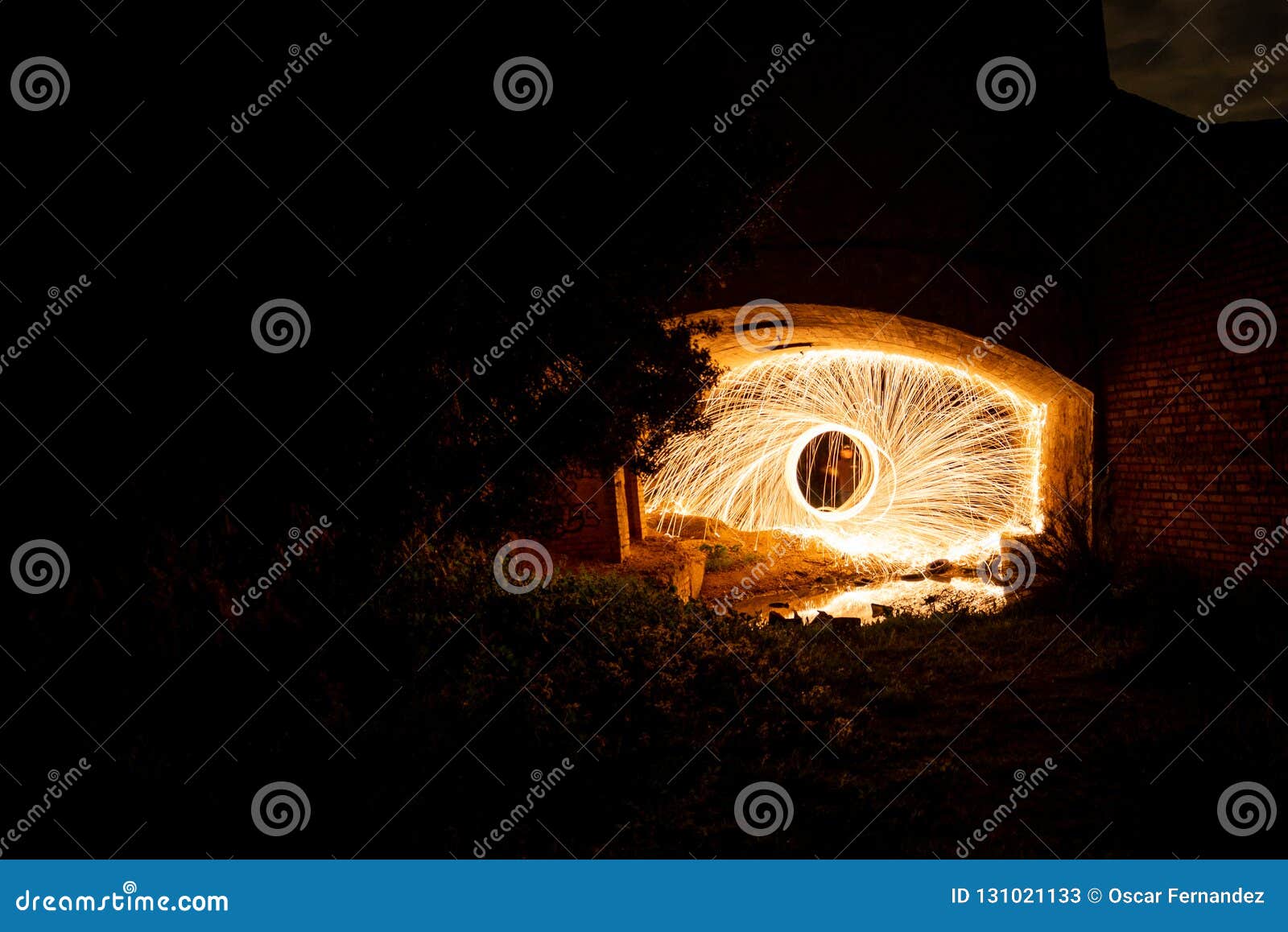 Roulette fire at night stock image. Image of fire, wool - 131021133