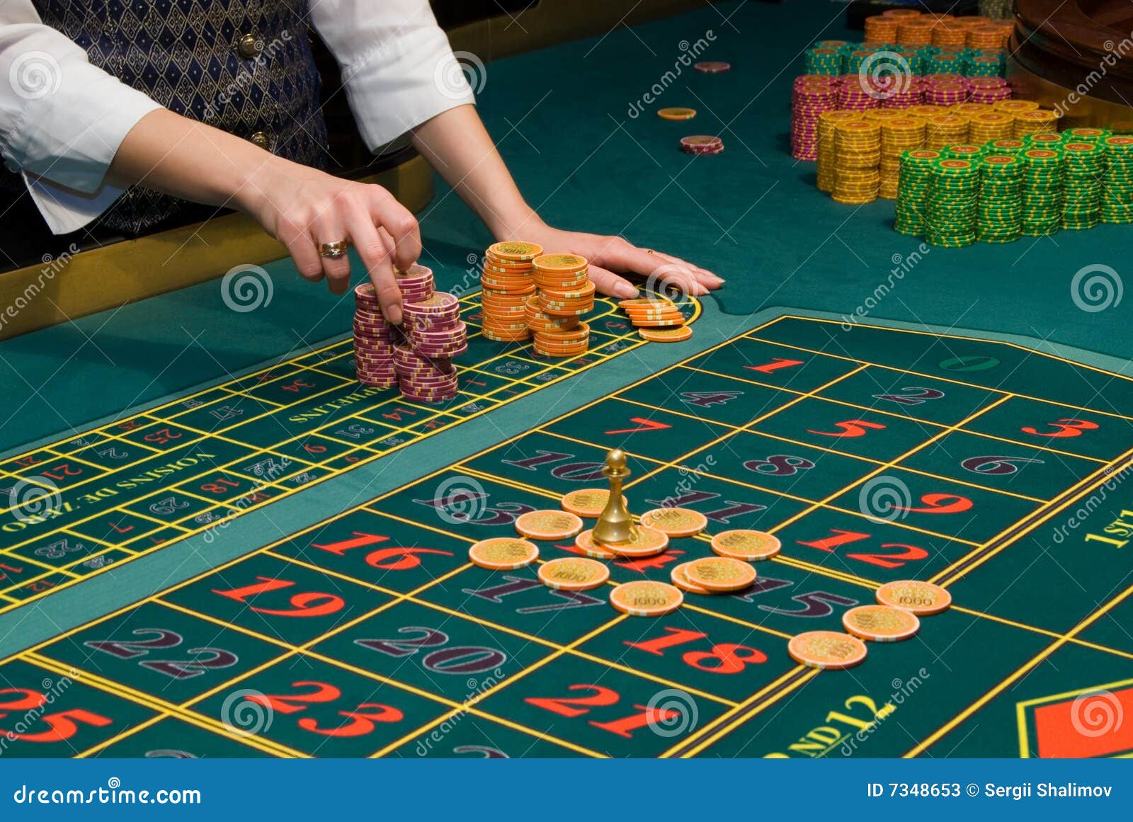 Roulette Gambling Chips on the Table Stock Image - Image of chance ...