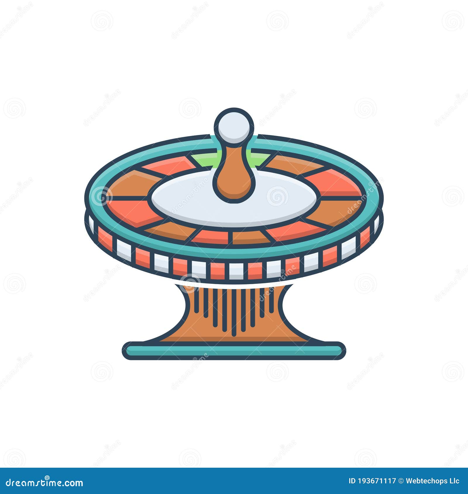 Color Illustration Icon for Roulette, Casino and Wheel Stock ...