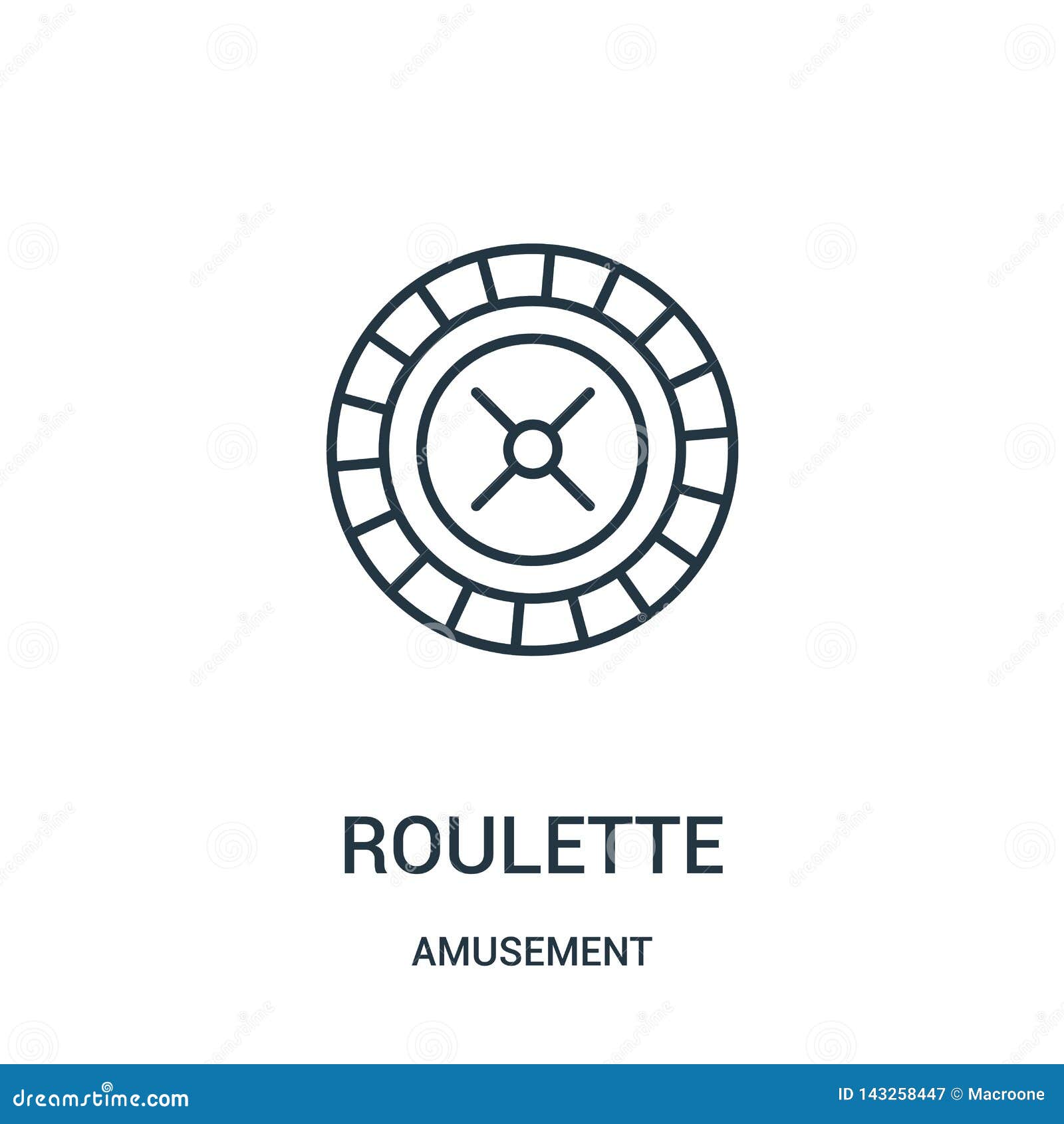 Roulette Icon Vector from Amusement Collection. Thin Line Roulette ...