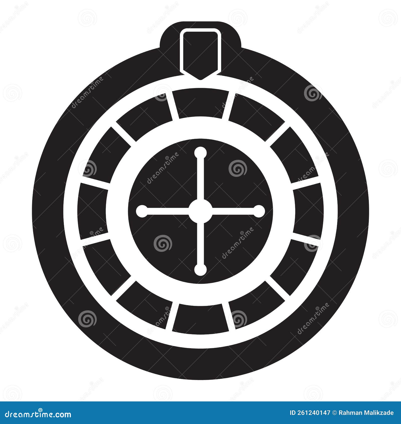 Roulette Icon. Wheel for Game and Win Jackpot Vector Illustration Stock ...