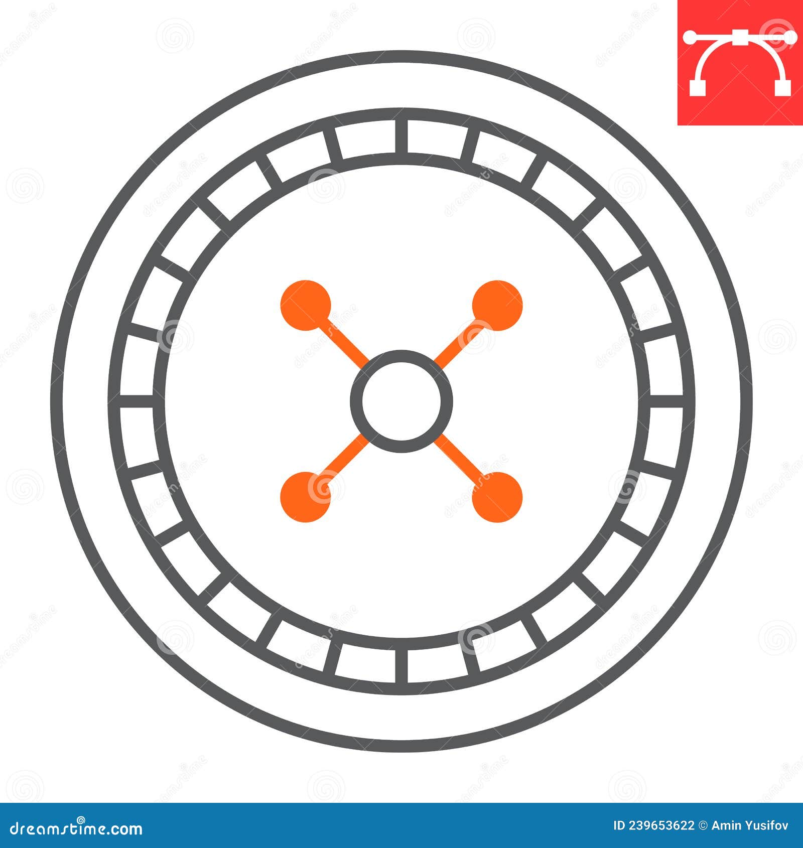 Roulette line icon stock vector. Illustration of chance - 239653622