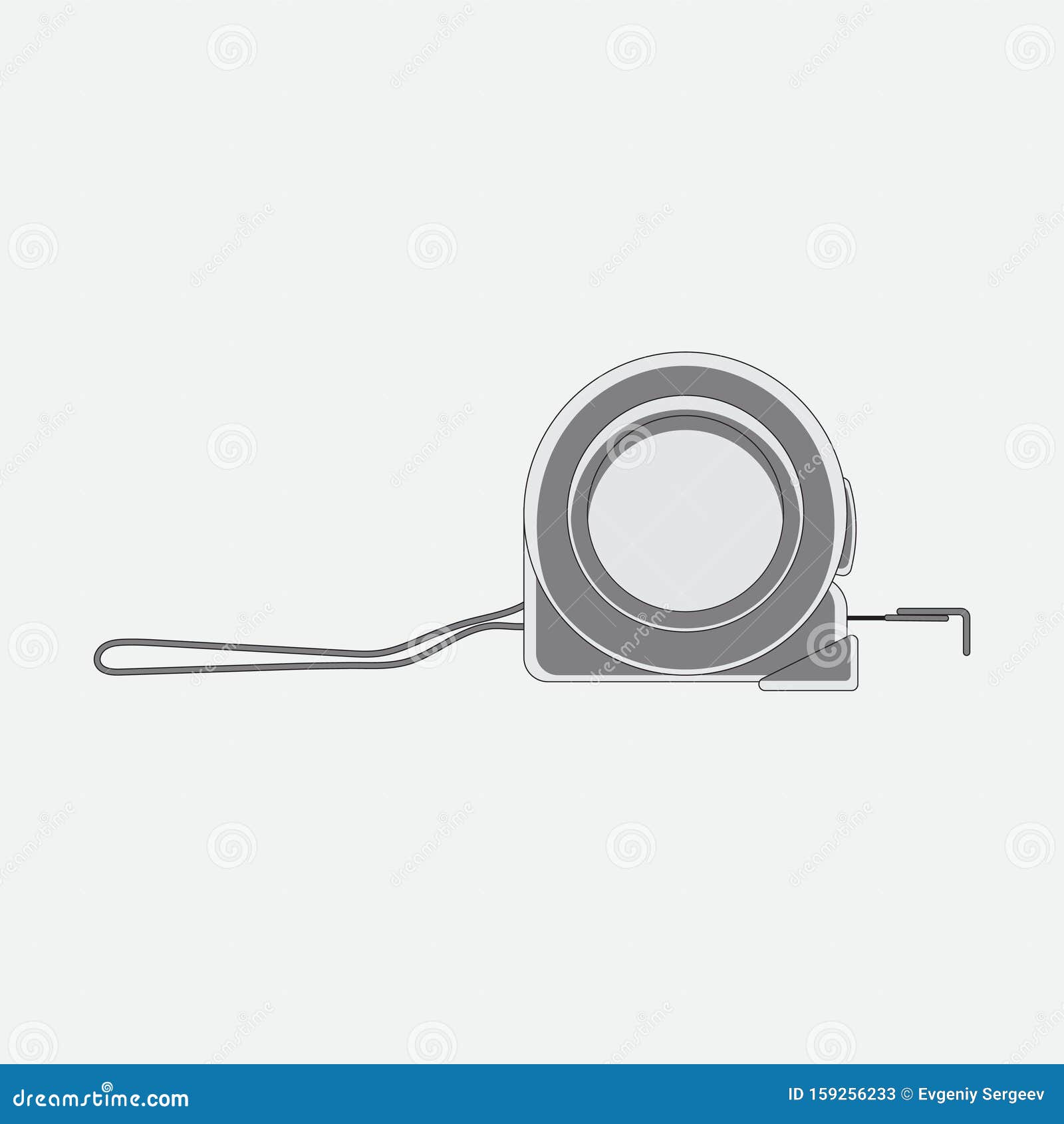 Roulette Measure Building Tool. Isolated on White Stock Vector ...