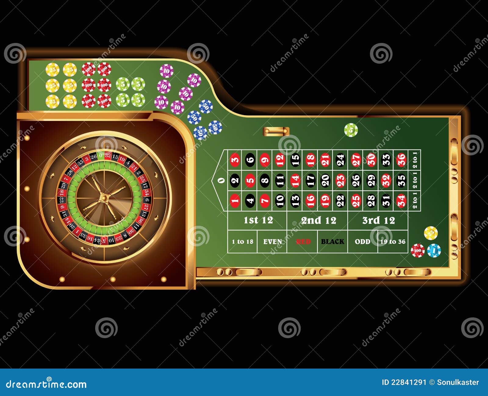 Roulette table stock vector. Illustration of casino, software - 22841291