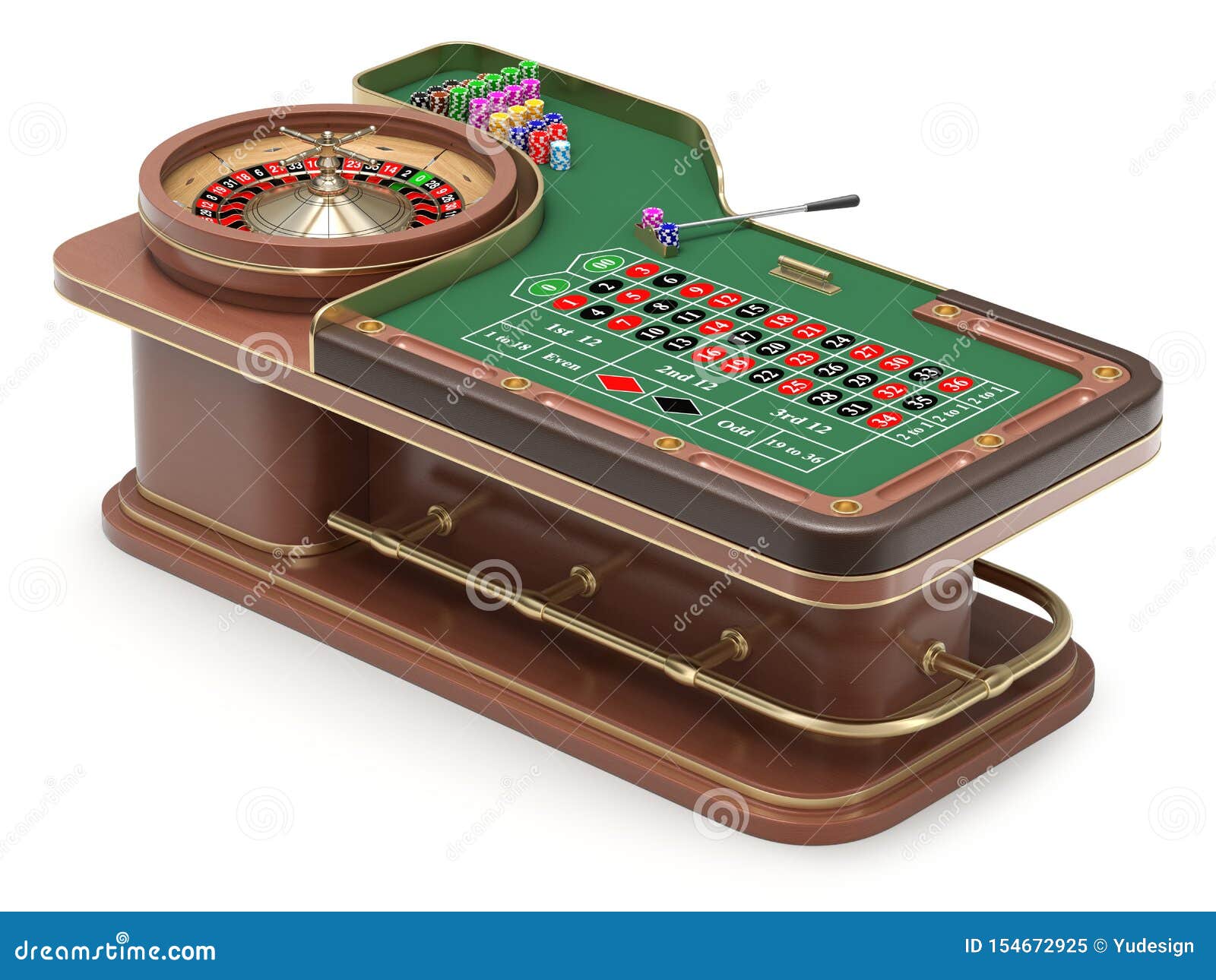 Roulette table with chips stock illustration. Illustration of game ...