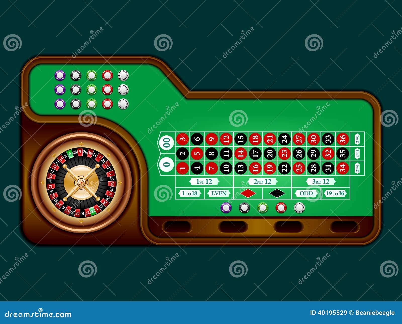Roulette Table stock illustration. Illustration of game - 40195529