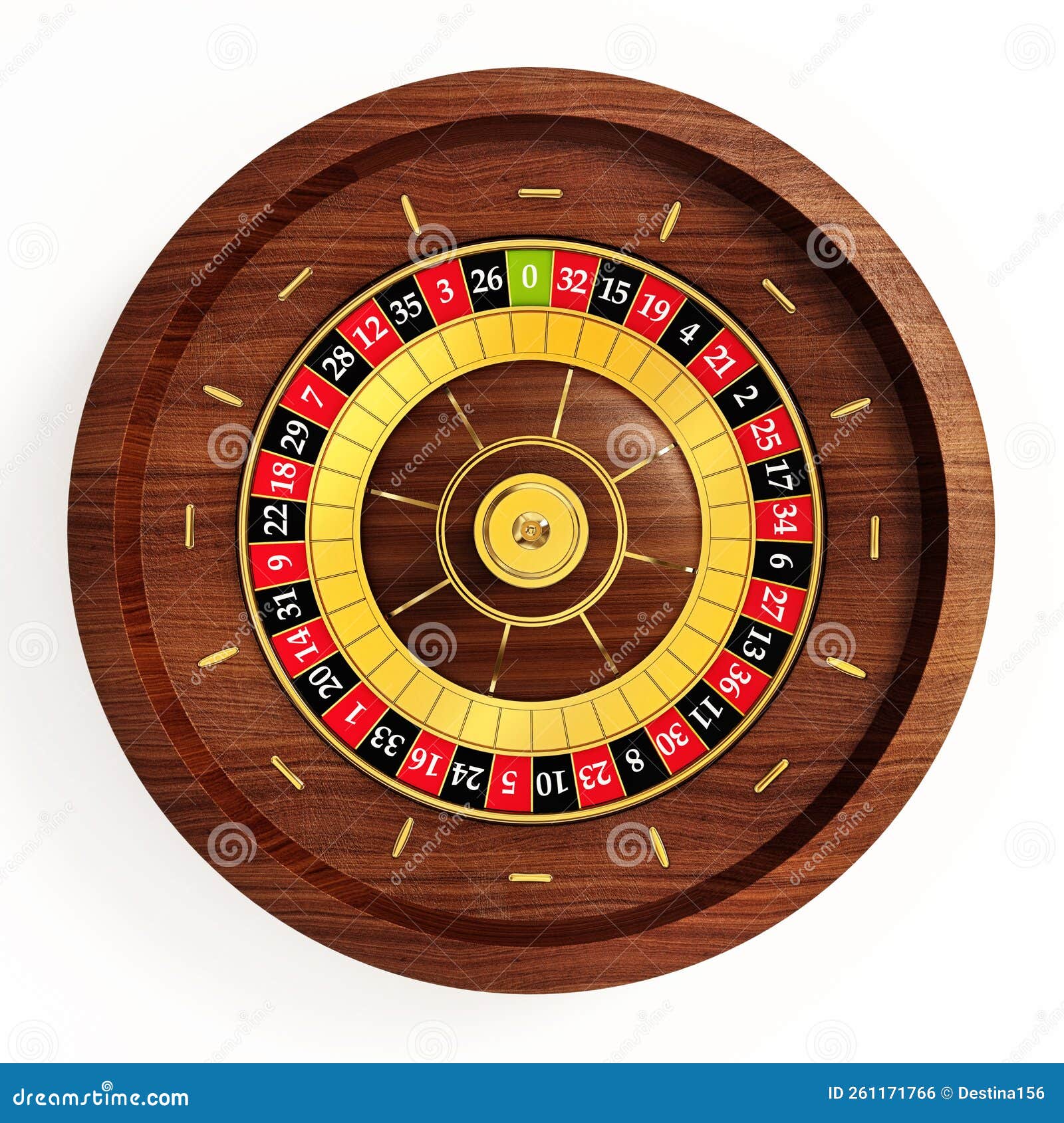Roulette Wheel Isolated on White Background. 3D Illustration Stock ...