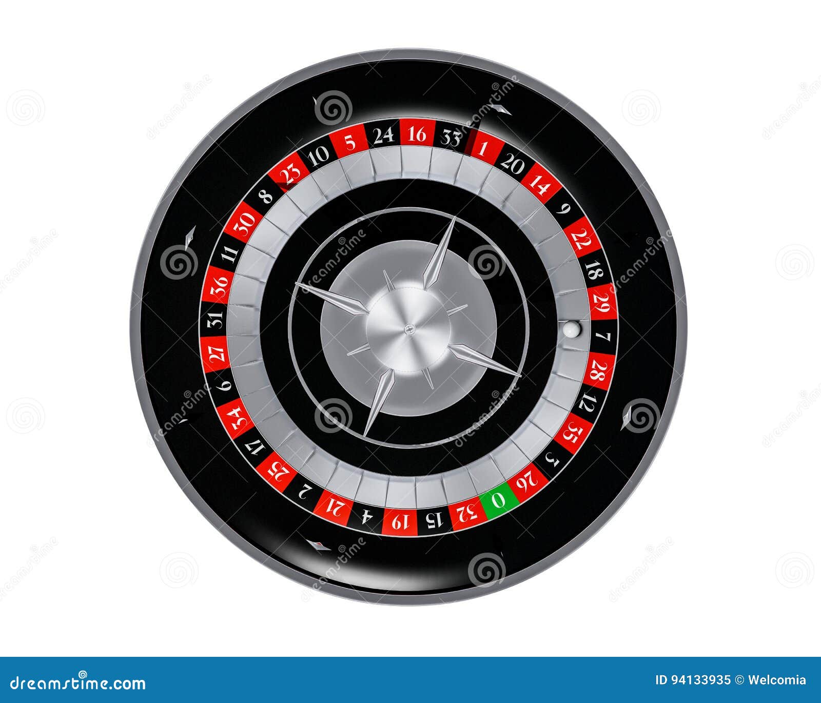 Roulette Wheel Isolated on White Stock Illustration - Illustration of ...