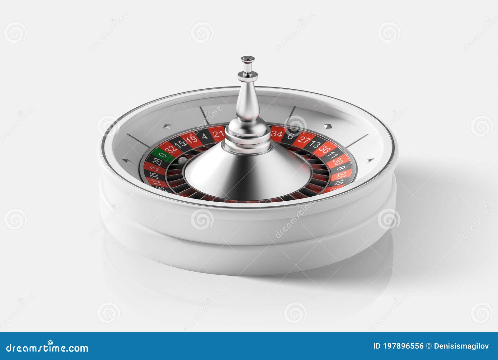 Roulette Wheel Over White Background Stock Illustration - Illustration ...