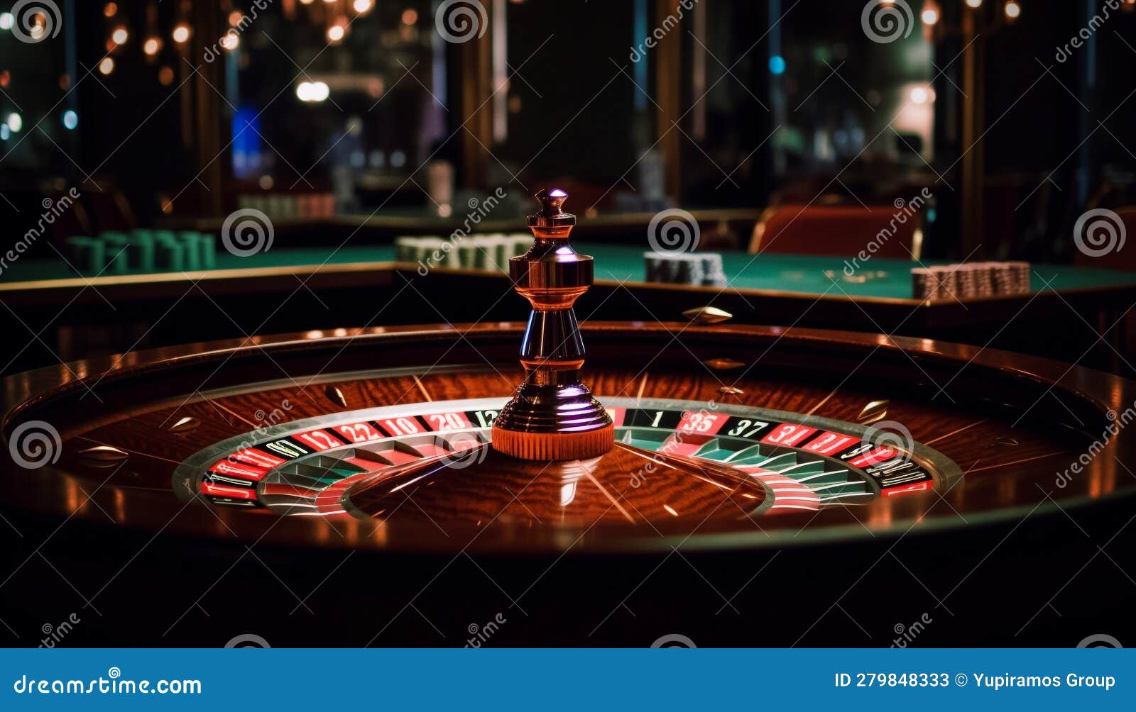 Roulette Wheel Spins, Chips Stack, Luck and Risk Collide Generated by ...