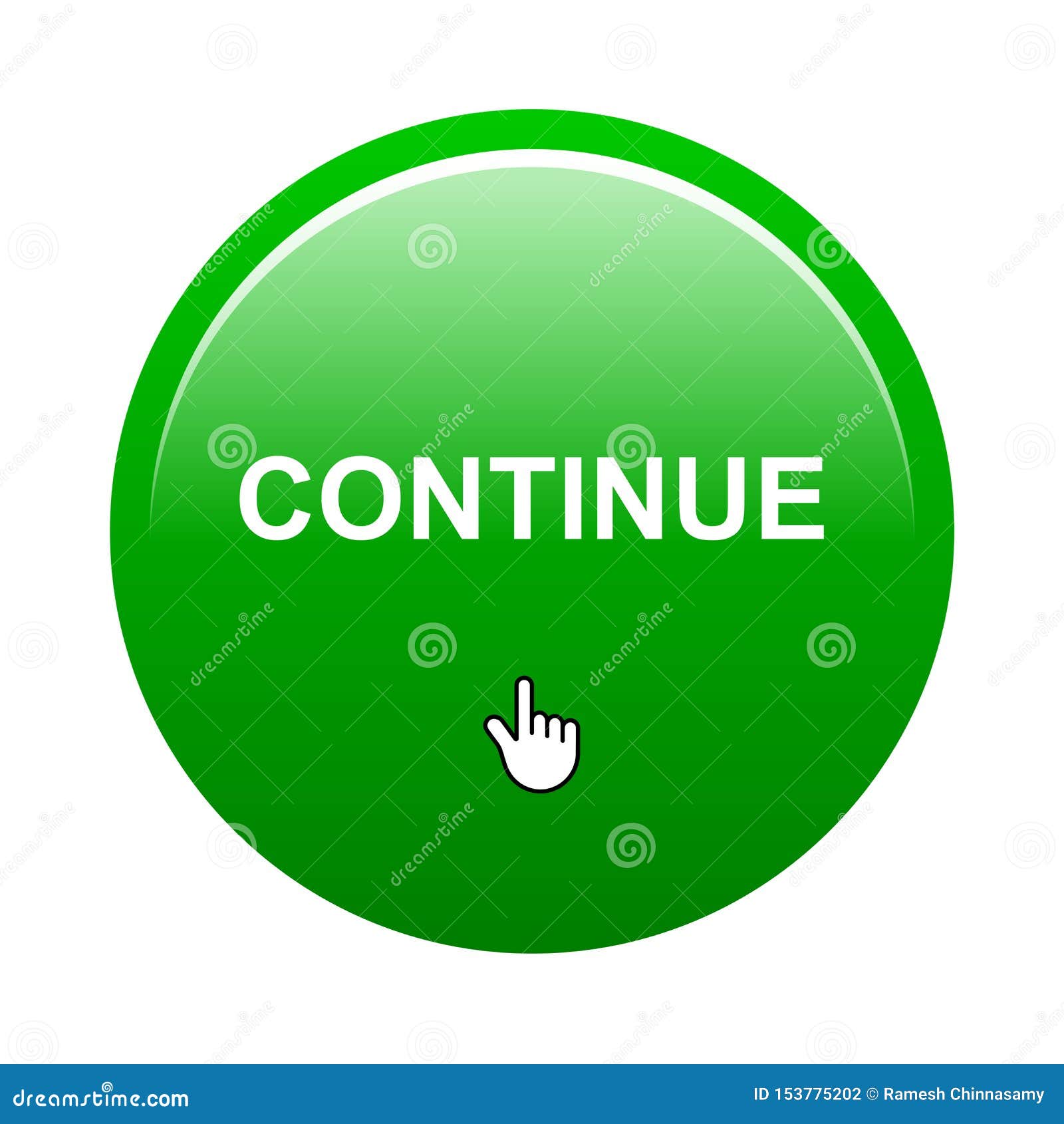 Continue button stock vector. Illustration of glass - 153775202