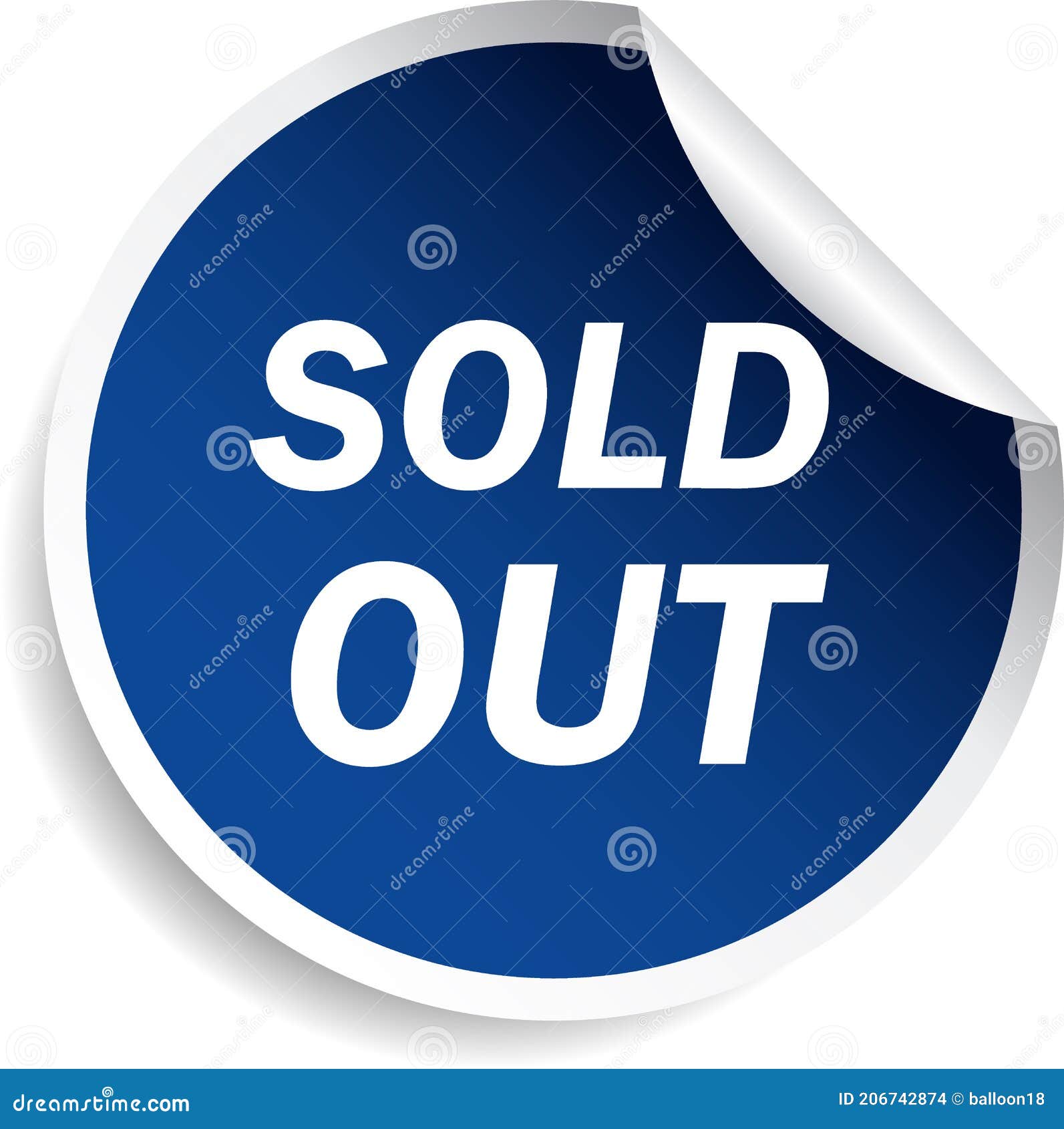 Sold Out sticker stock vector. Illustration of label - 206742874