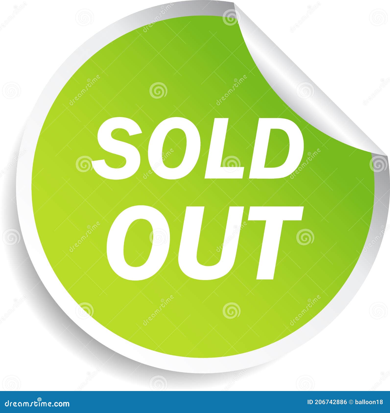 Sold Out sticker stock vector. Illustration of deal - 206742886
