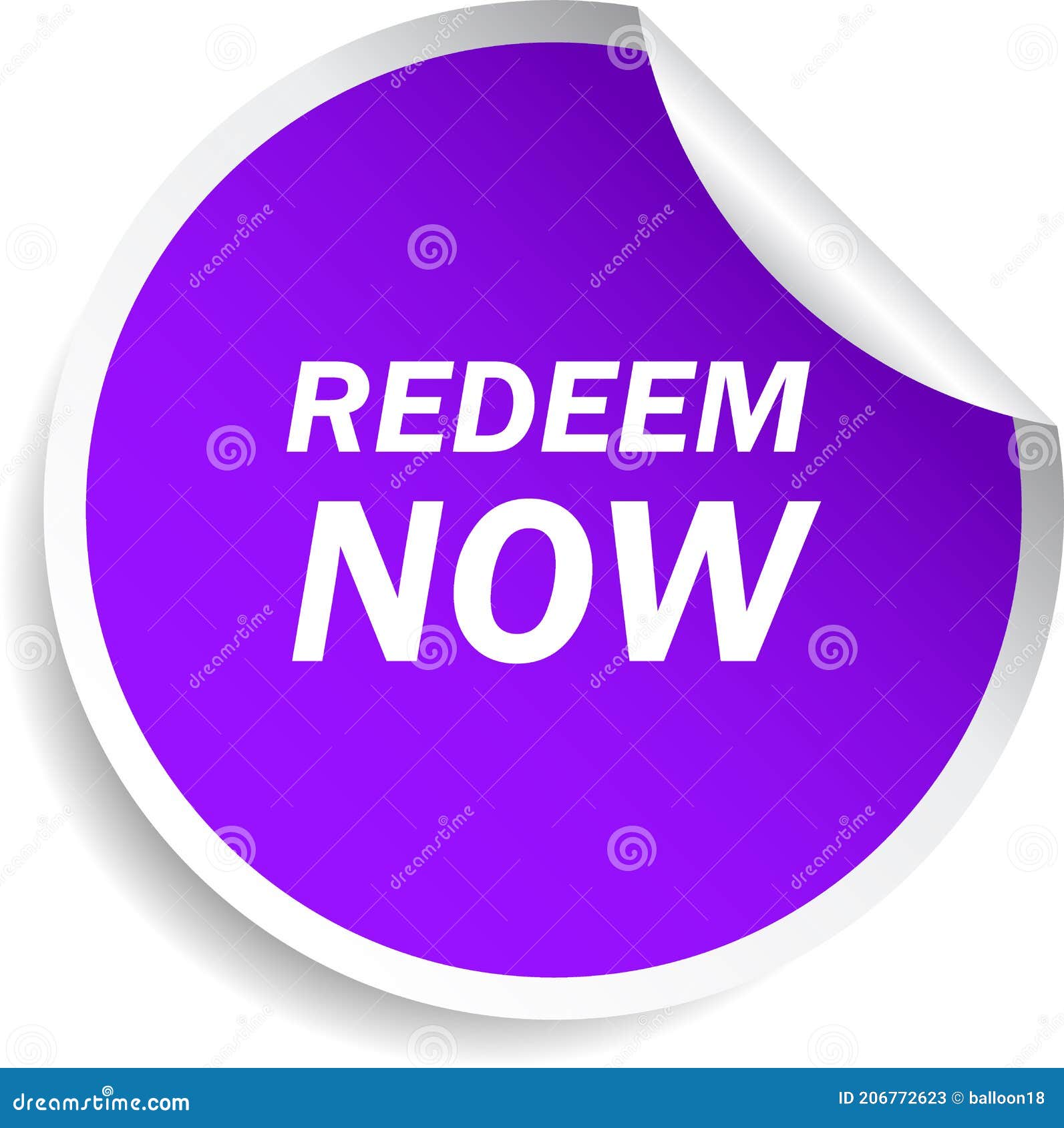 Redeem now vector sticker stock illustration. Illustration of apply ...