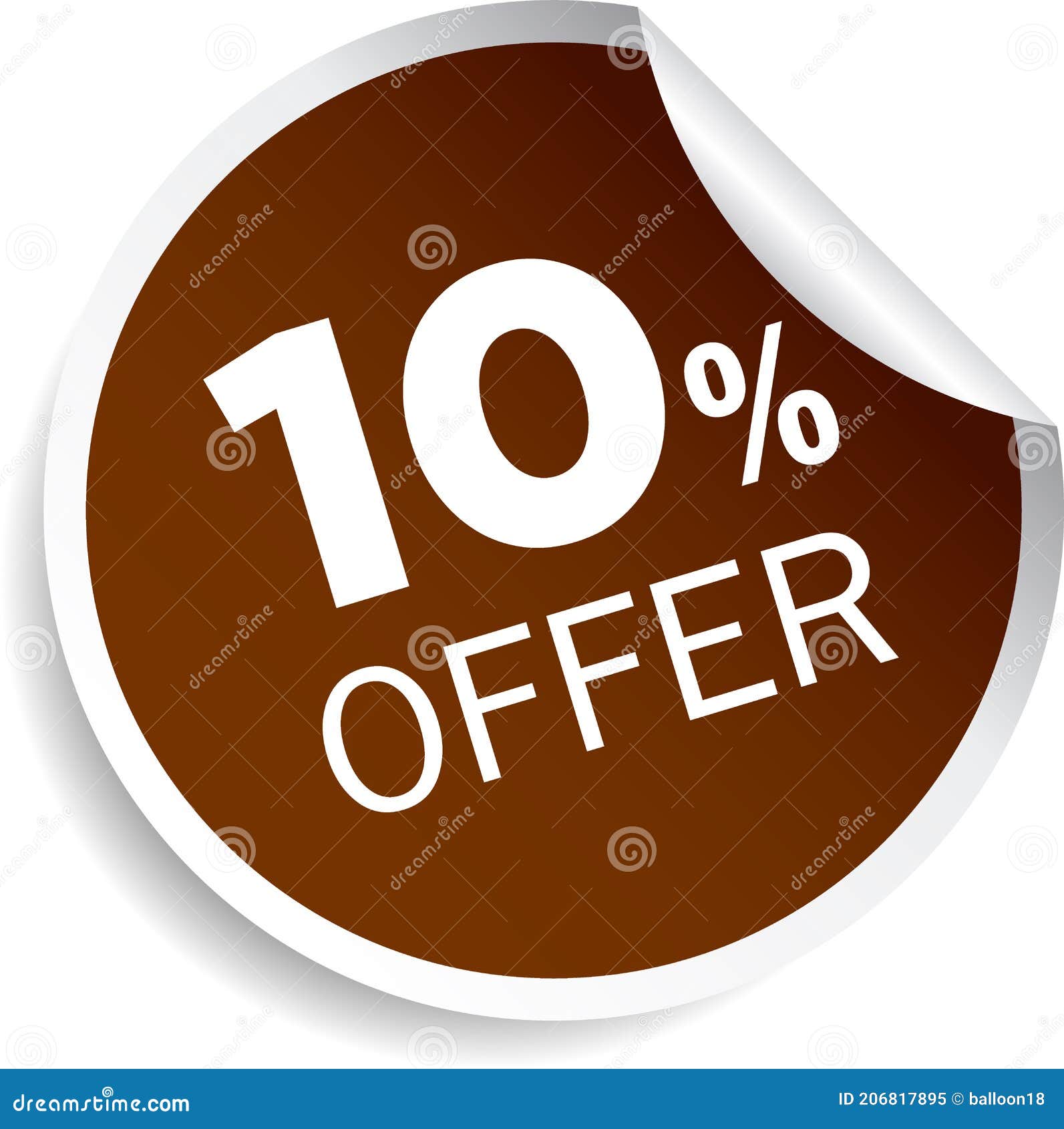 10 Percentage Offer Discount Sticker Stock Illustration - Illustration ...